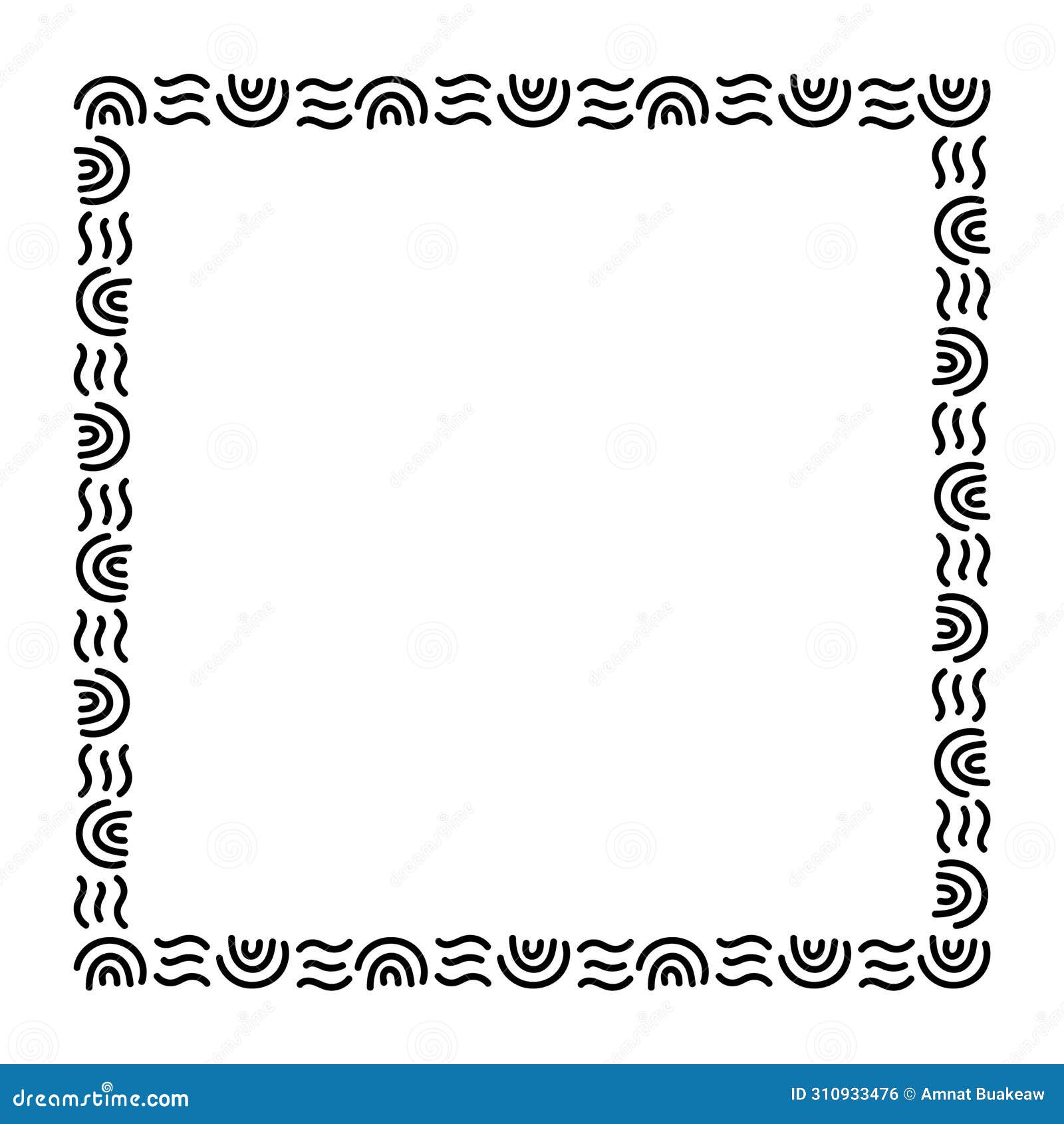 Square Frame, Border Frame Graphic Simple, Square Frame, Art Line Frame ...