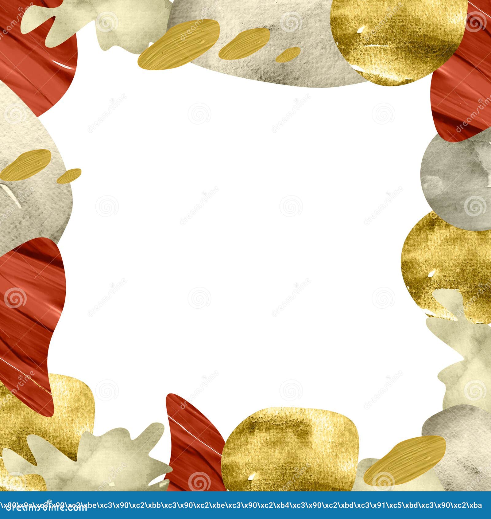 Square Frame Border Made of Abstract Spots Watercolor Illustration ...