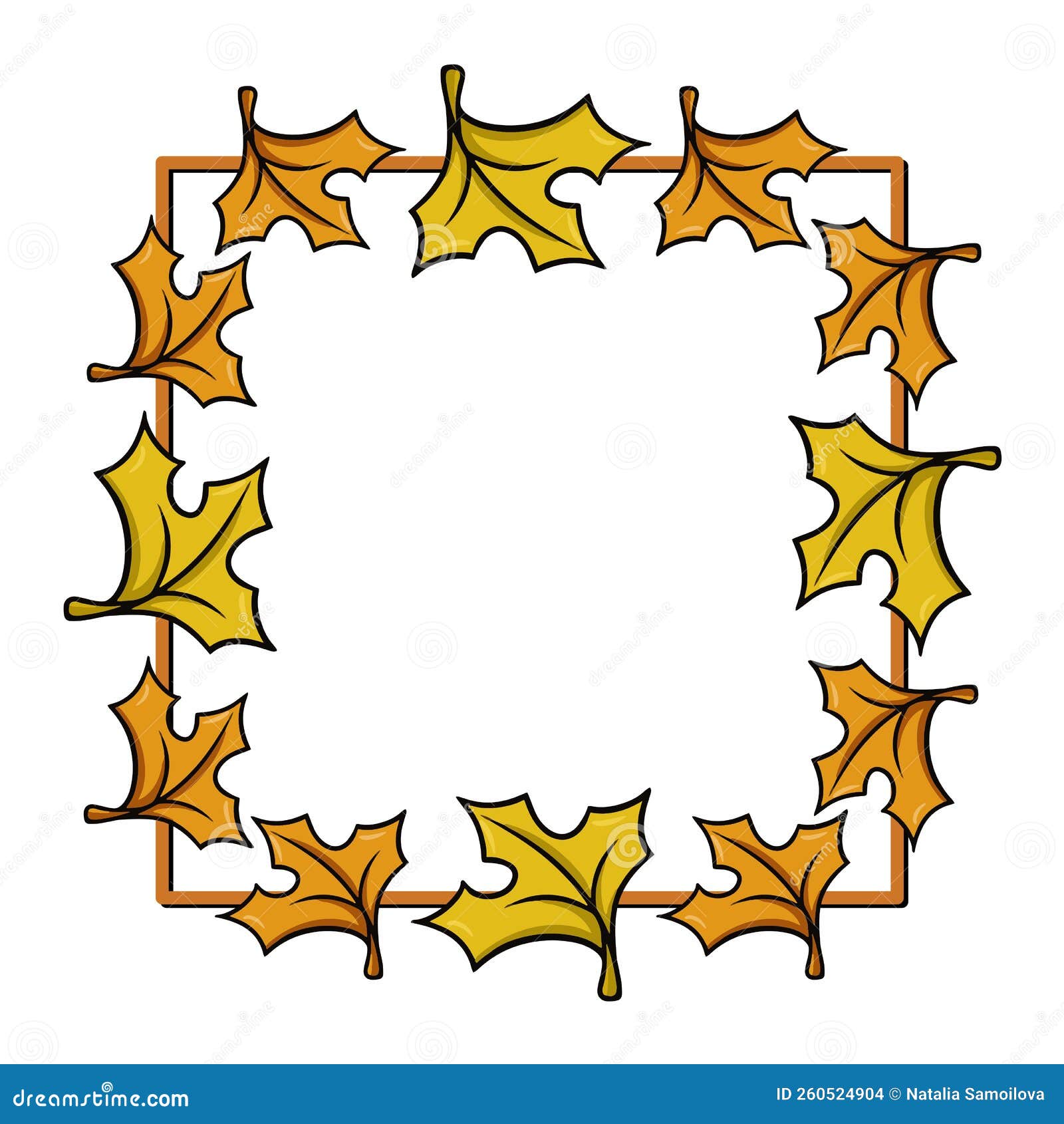 Square Frame, Bright Autumn Maple Tree Leaves, Leaf Fall, Copy Space ...