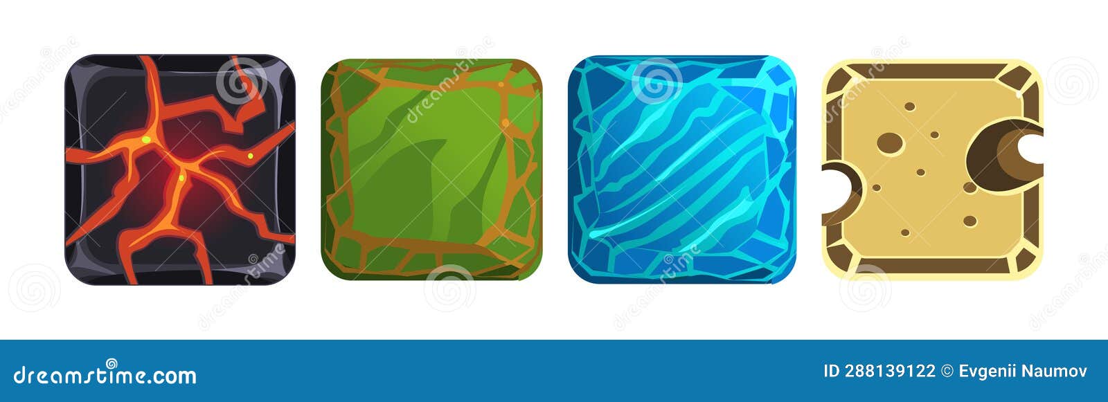 Square Frame or Button Icon for App Design Vector Set Stock ...