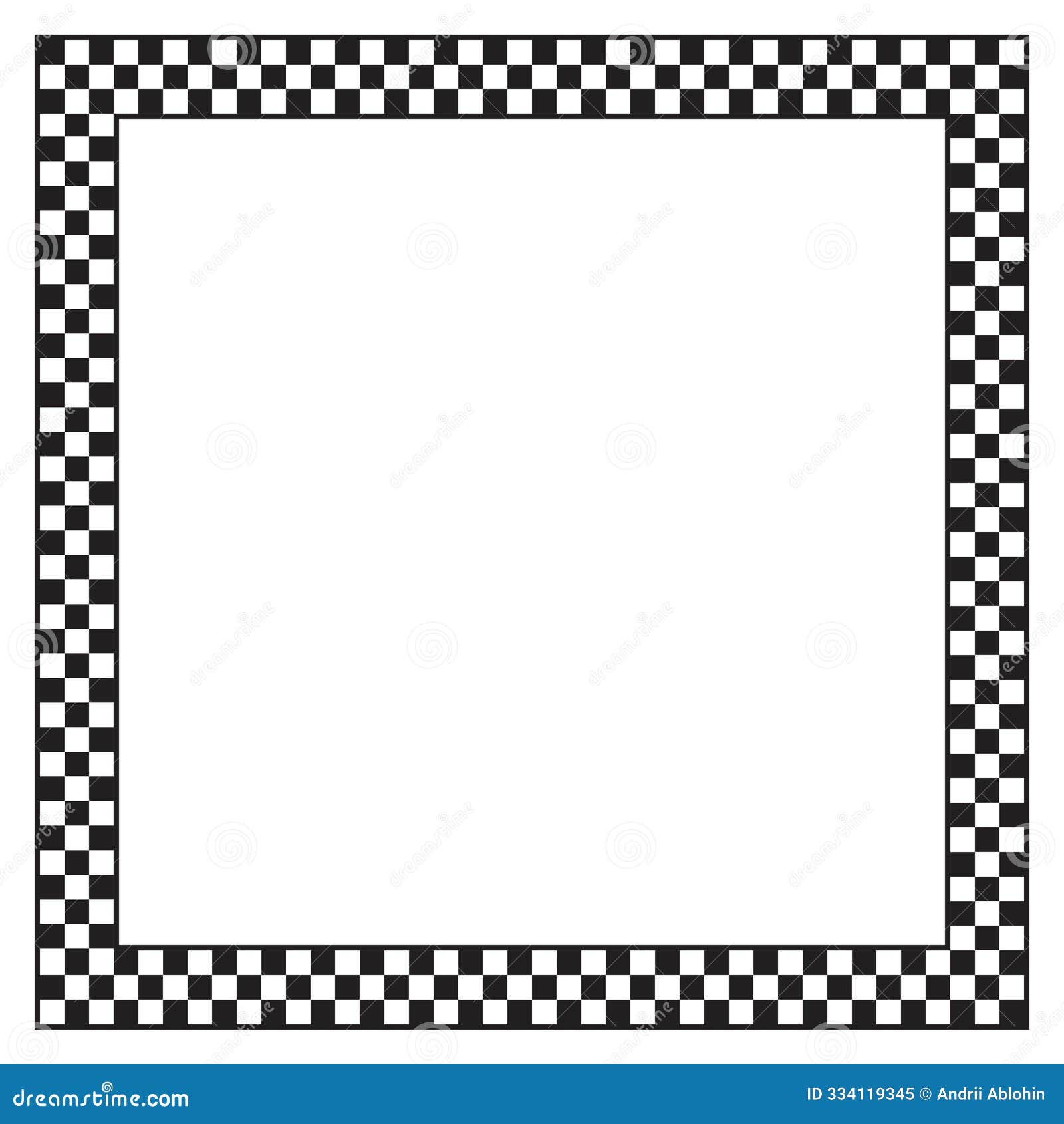 Square Frame with Checkered Print. Rectangular Vignette with ...
