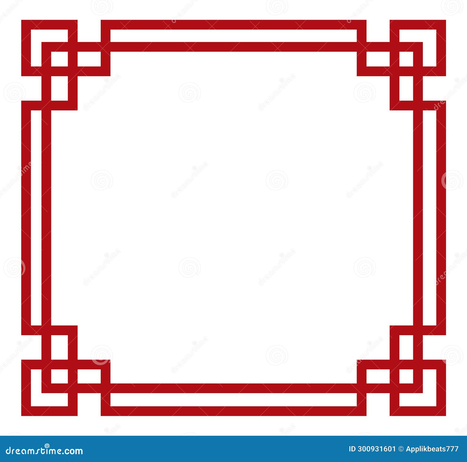 Square Frame in Chinese Style. Red Line Border Stock Vector ...