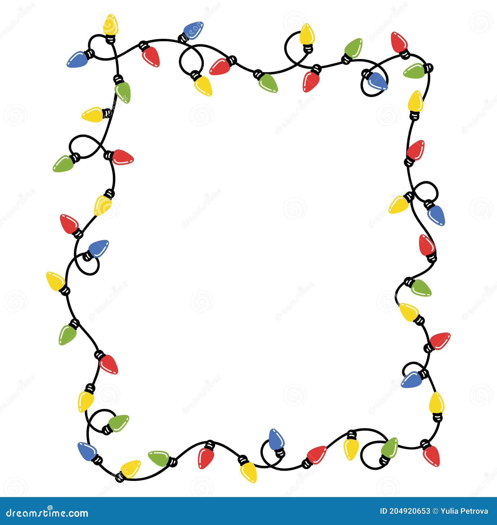 Square Frame of Christmas Light Stock Vector - Illustration of greeting ...