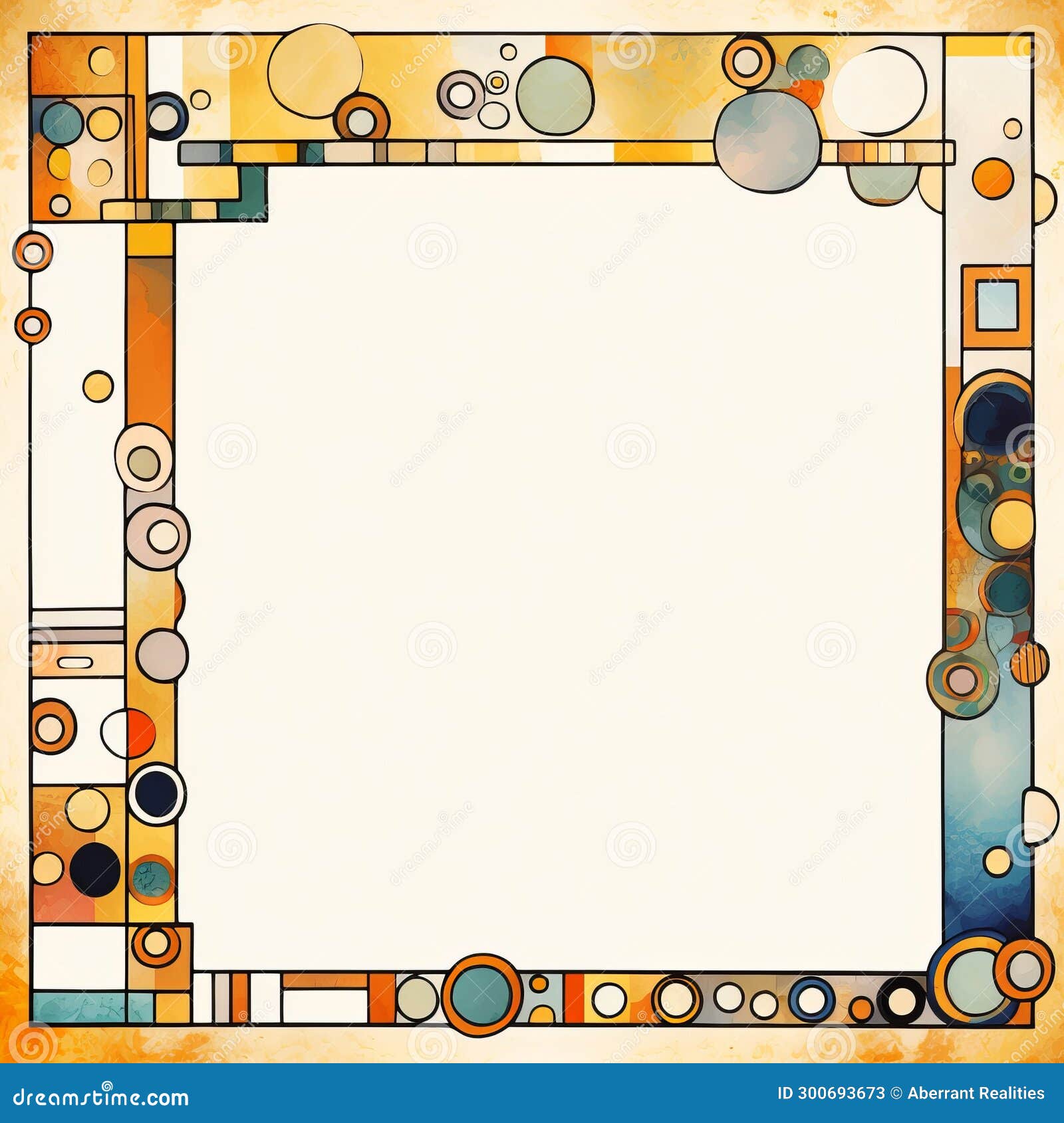A Square Frame with Circles and Circles on it Stock Illustration ...
