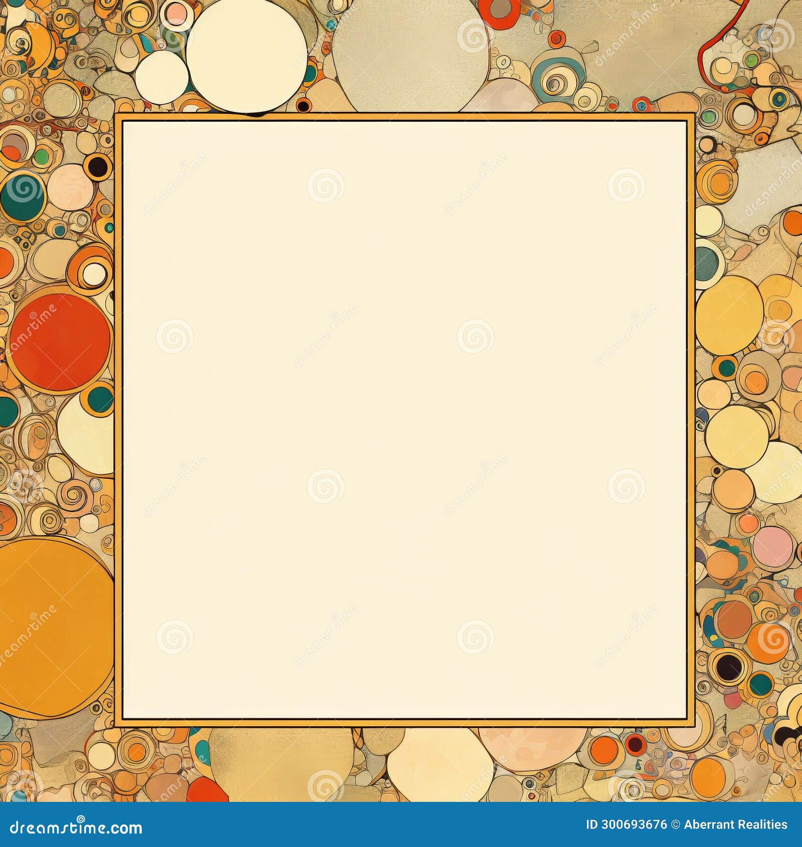 A Square Frame with Circles and Circles on it Stock Illustration ...