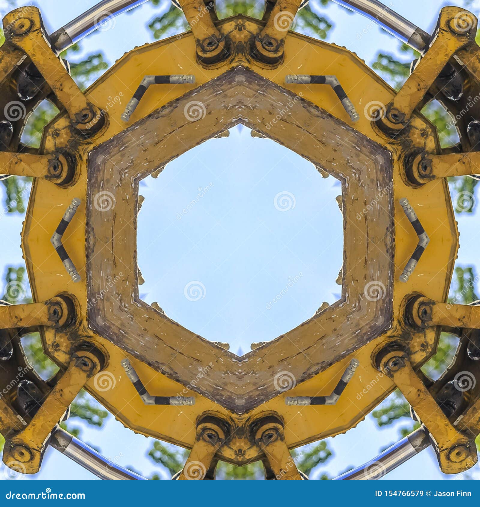 Square Frame Circular Geometric Shape Made from a Tractor Stock ...