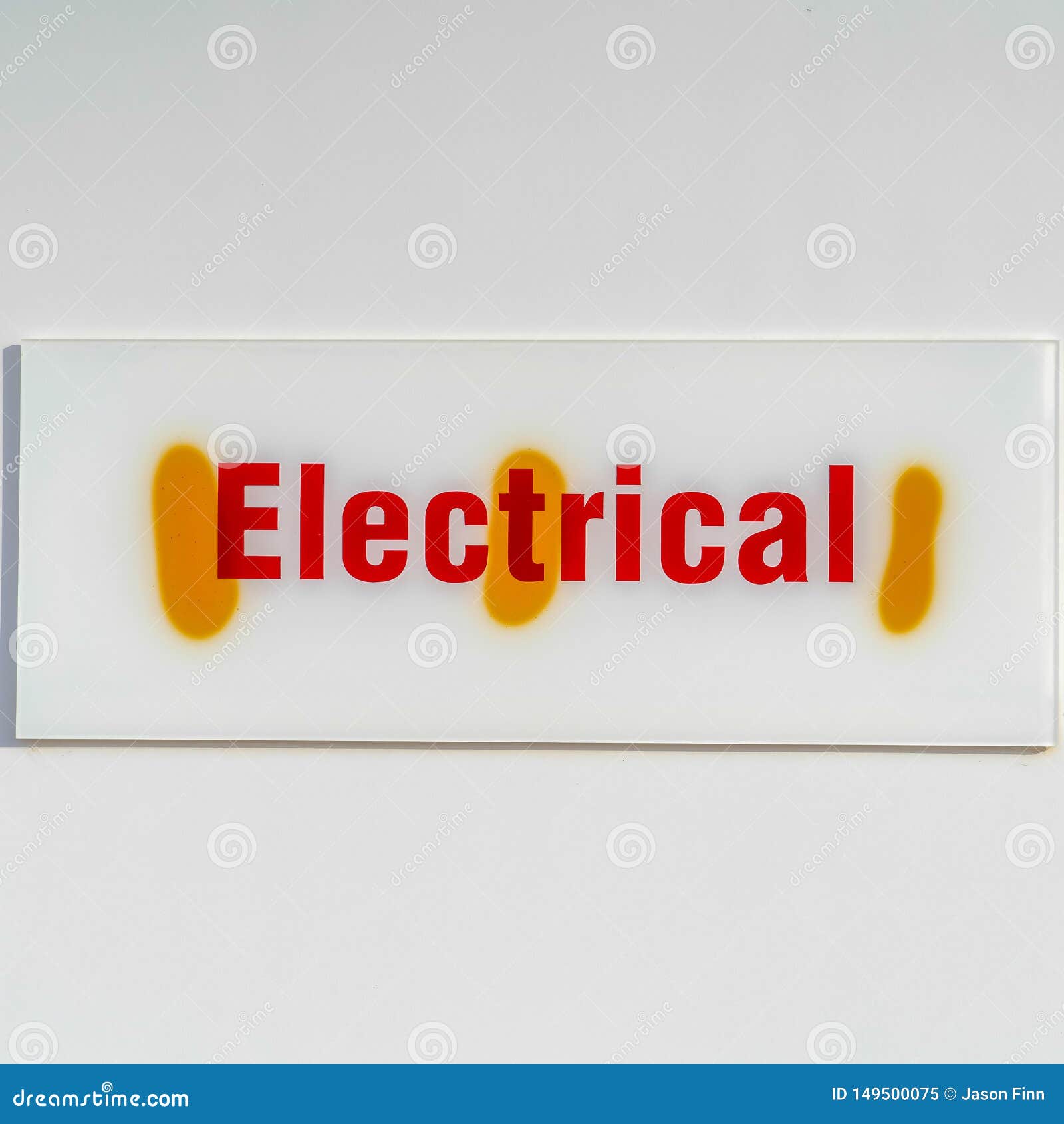 Square Frame Close Up of an Electrical Sign Board Against a White Wall ...