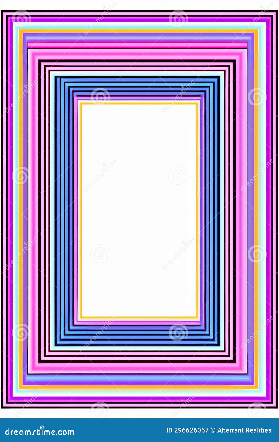 A Square Frame with a Colorful Border on a White Background Stock ...