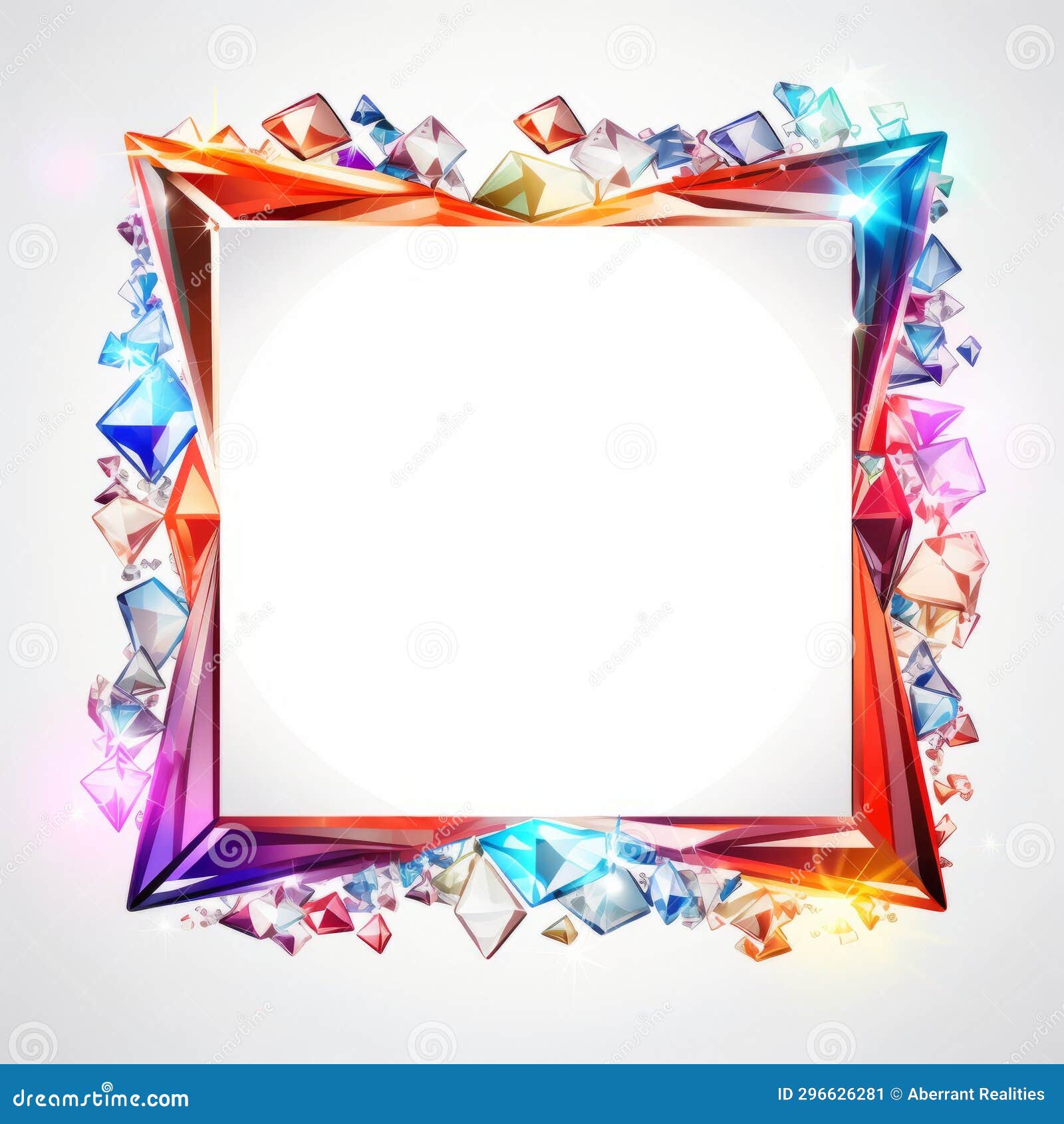 A Square Frame with Colorful Diamonds on it Stock Illustration ...