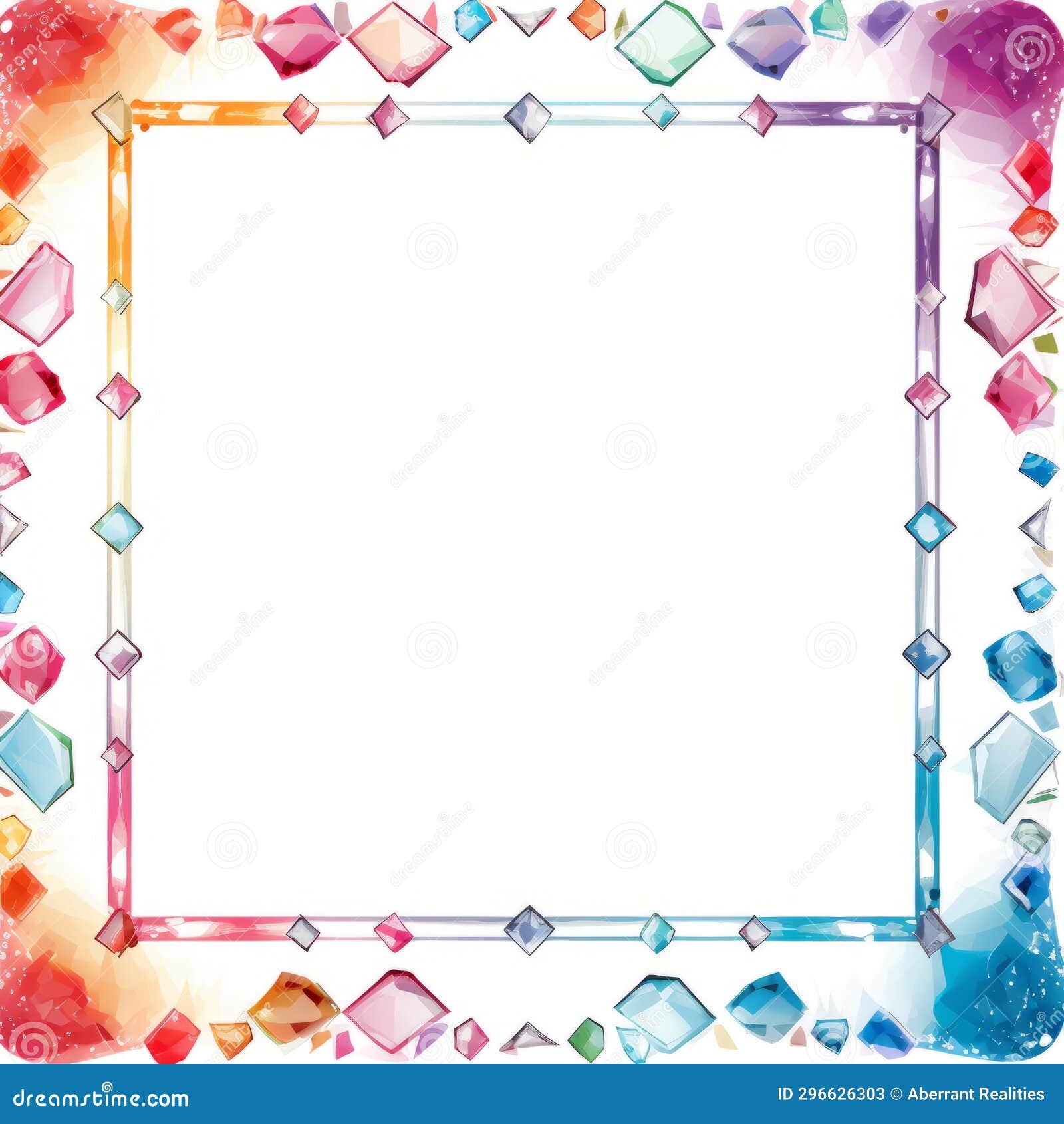 A Square Frame with Colorful Gems on it Stock Illustration ...