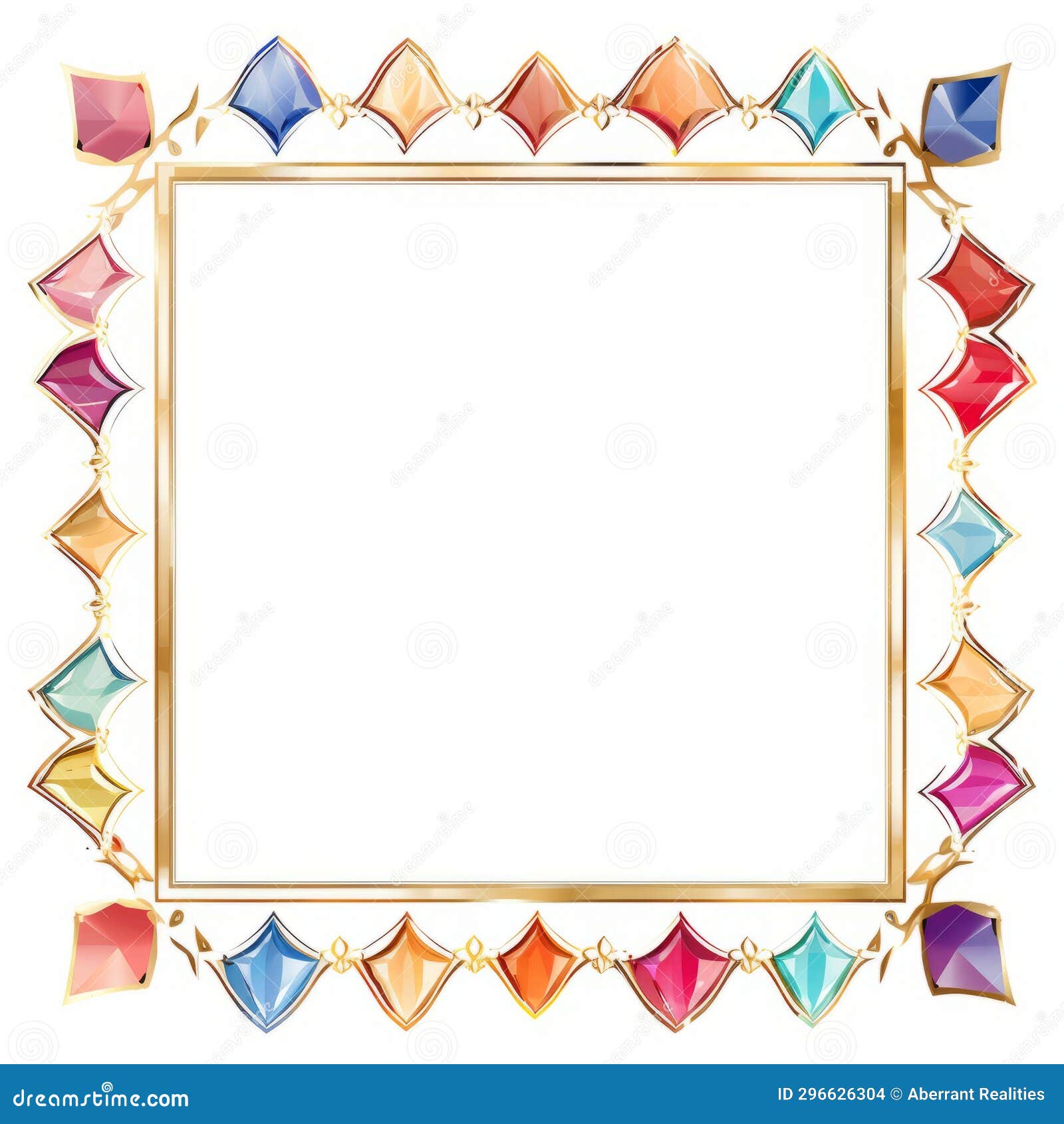 A Square Frame with Colorful Gems on it Stock Illustration ...