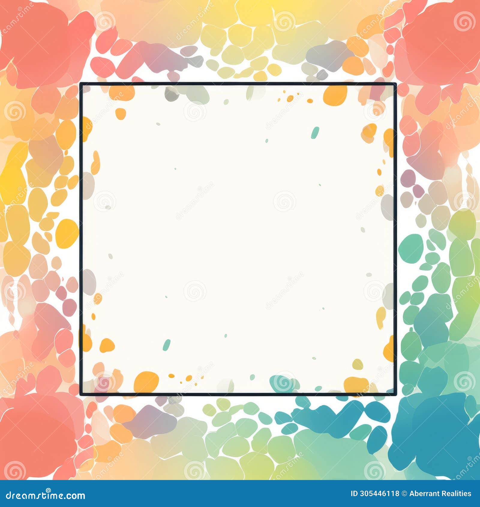 A Square Frame with Colorful Paint Splatters on a Colorful Background ...