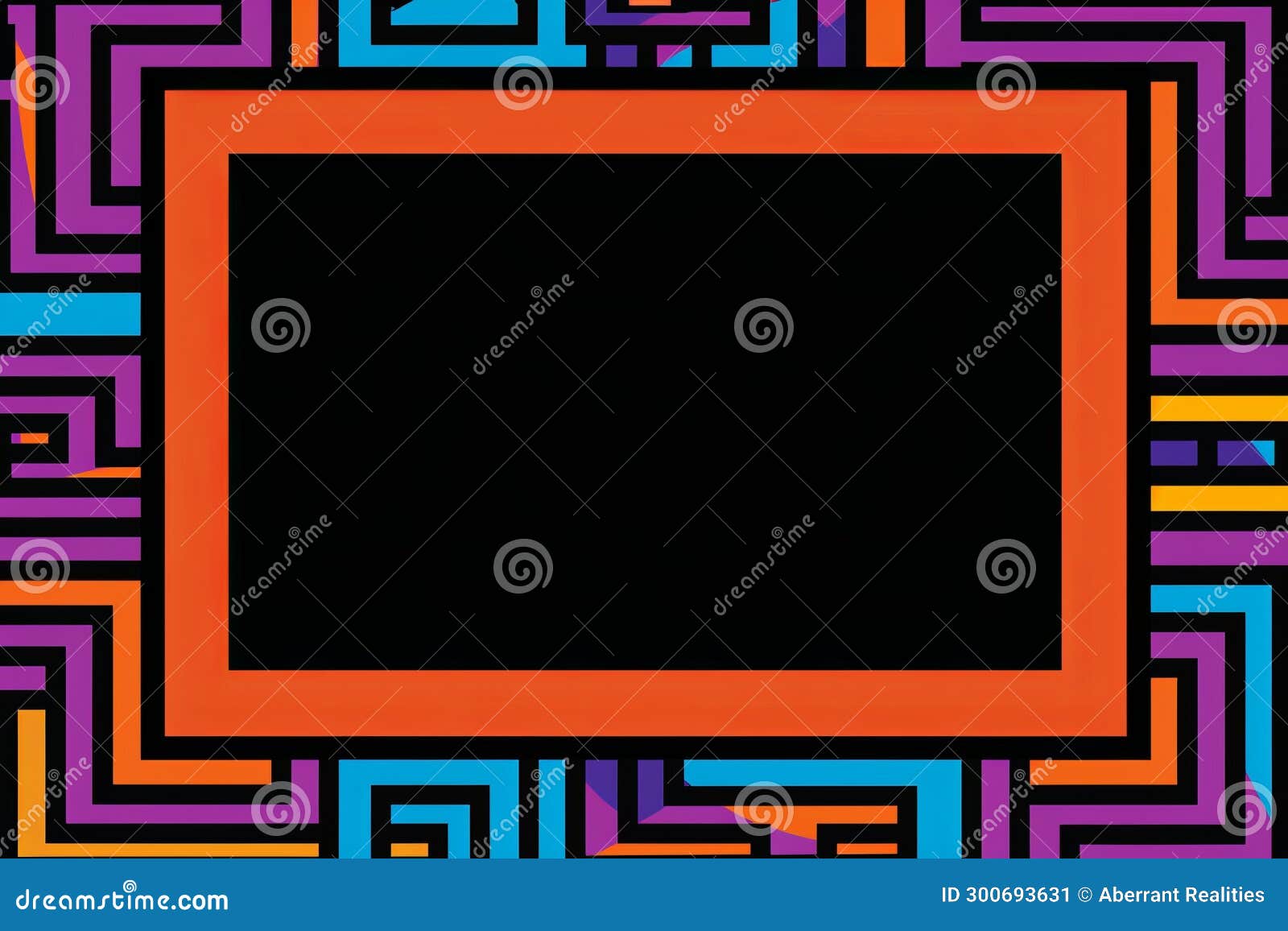 A Square Frame with a Colorful Pattern on it Stock Illustration ...