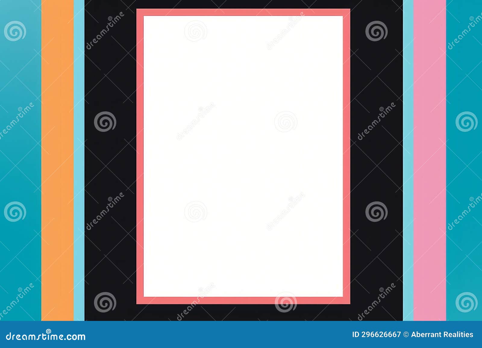 A Square Frame with Colorful Stripes on a Turquoise Background Stock ...