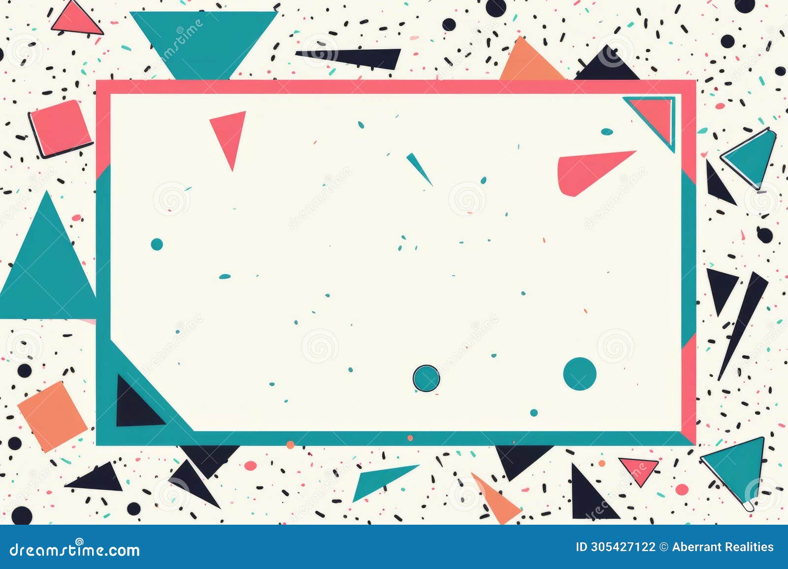 A Square Frame with Colorful Triangles and Triangles on it Stock ...