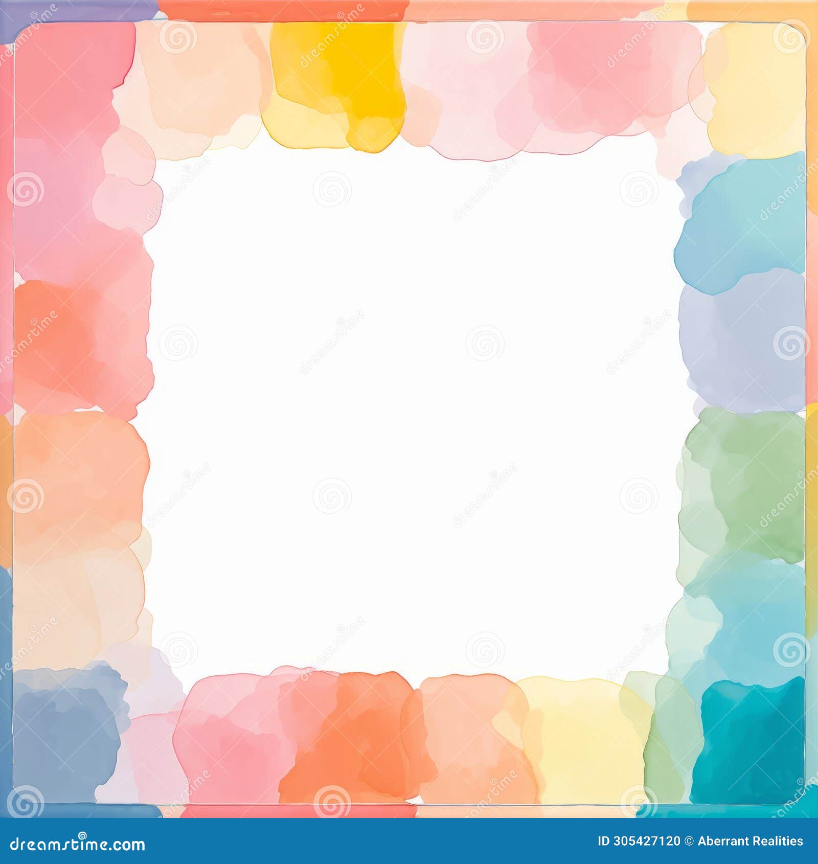A Square Frame with Colorful Watercolor Paint on it Stock Illustration ...