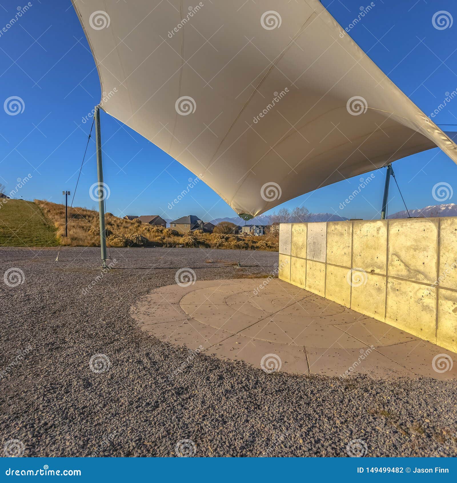 Concrete Rectangular Structure On Concrete Poles With Stairs In Raw ...