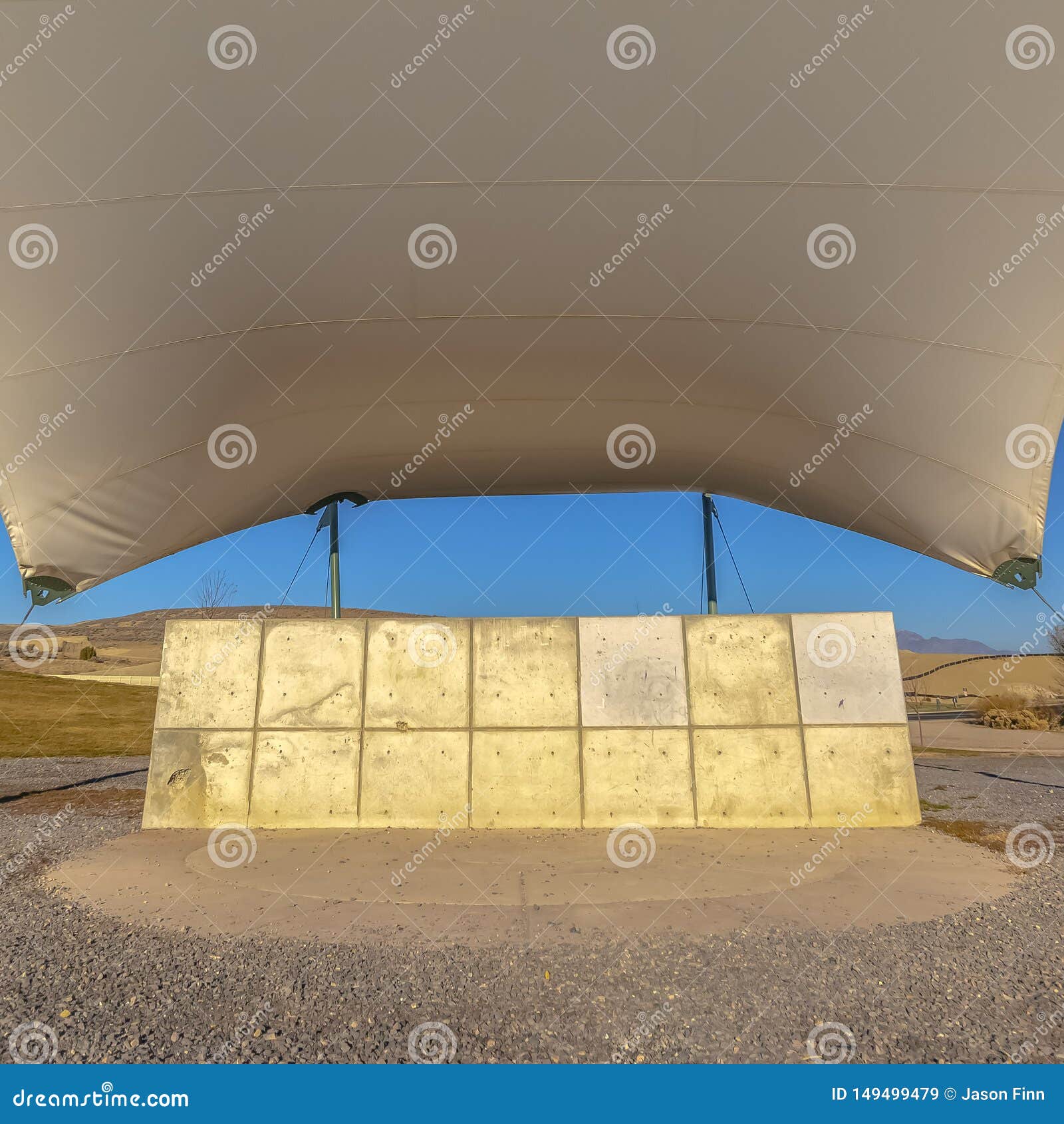 Concrete Rectangular Structure On Concrete Poles With Stairs In Raw ...