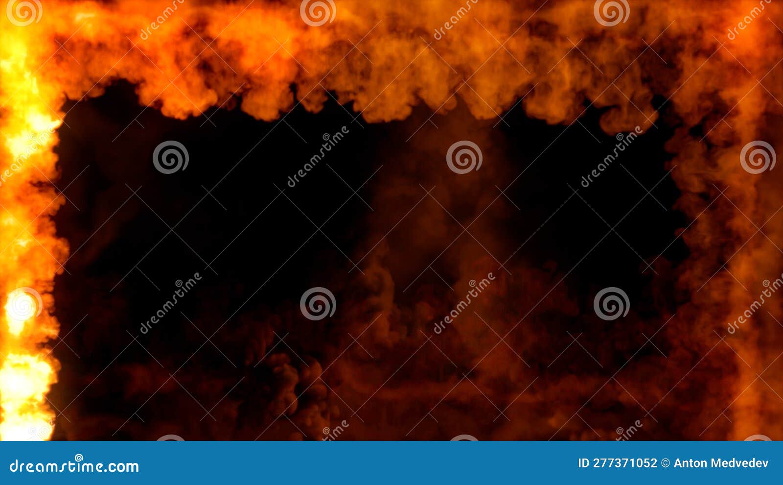 Square Frame for Content of Burning Red Fire Lines, Isolated - Object ...