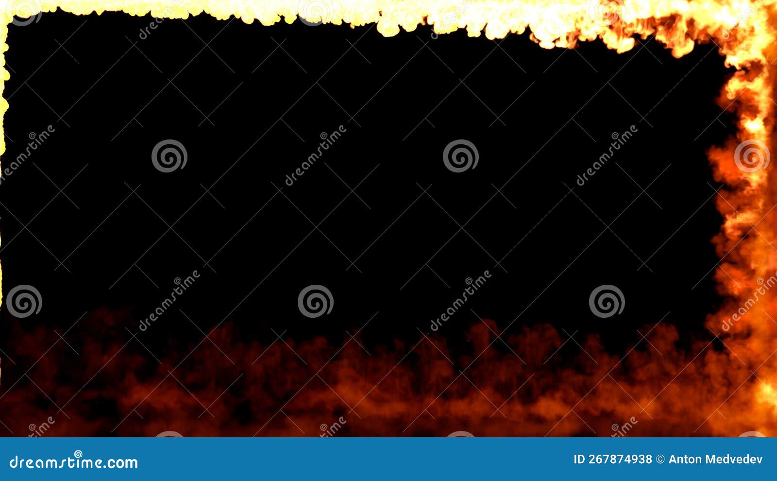 Square Frame for Content of Burning Red Fire Lines, Isolated - Object ...