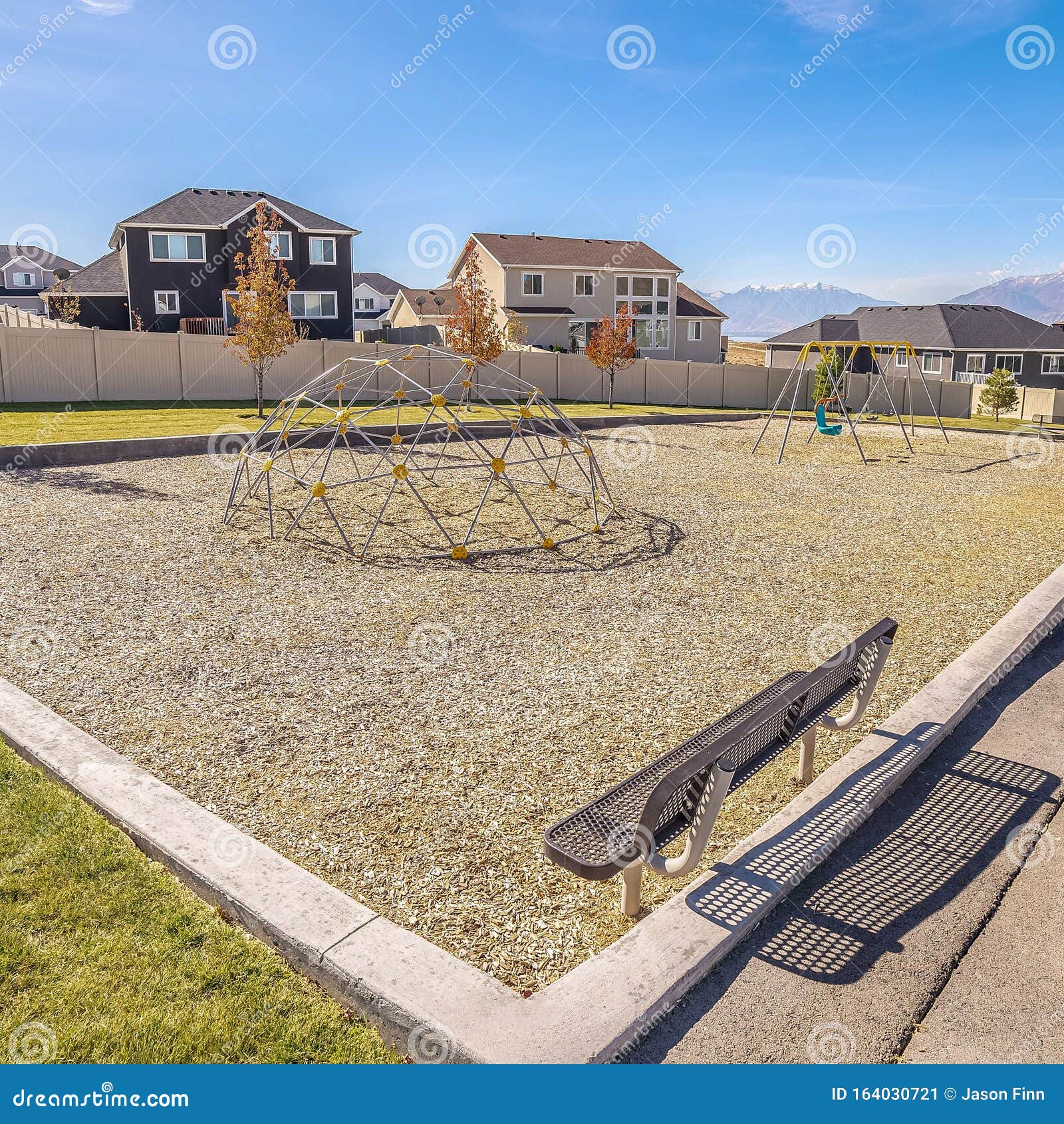 Square Frame Corner Perspective of a Climbing Dome for Kids Stock Image ...