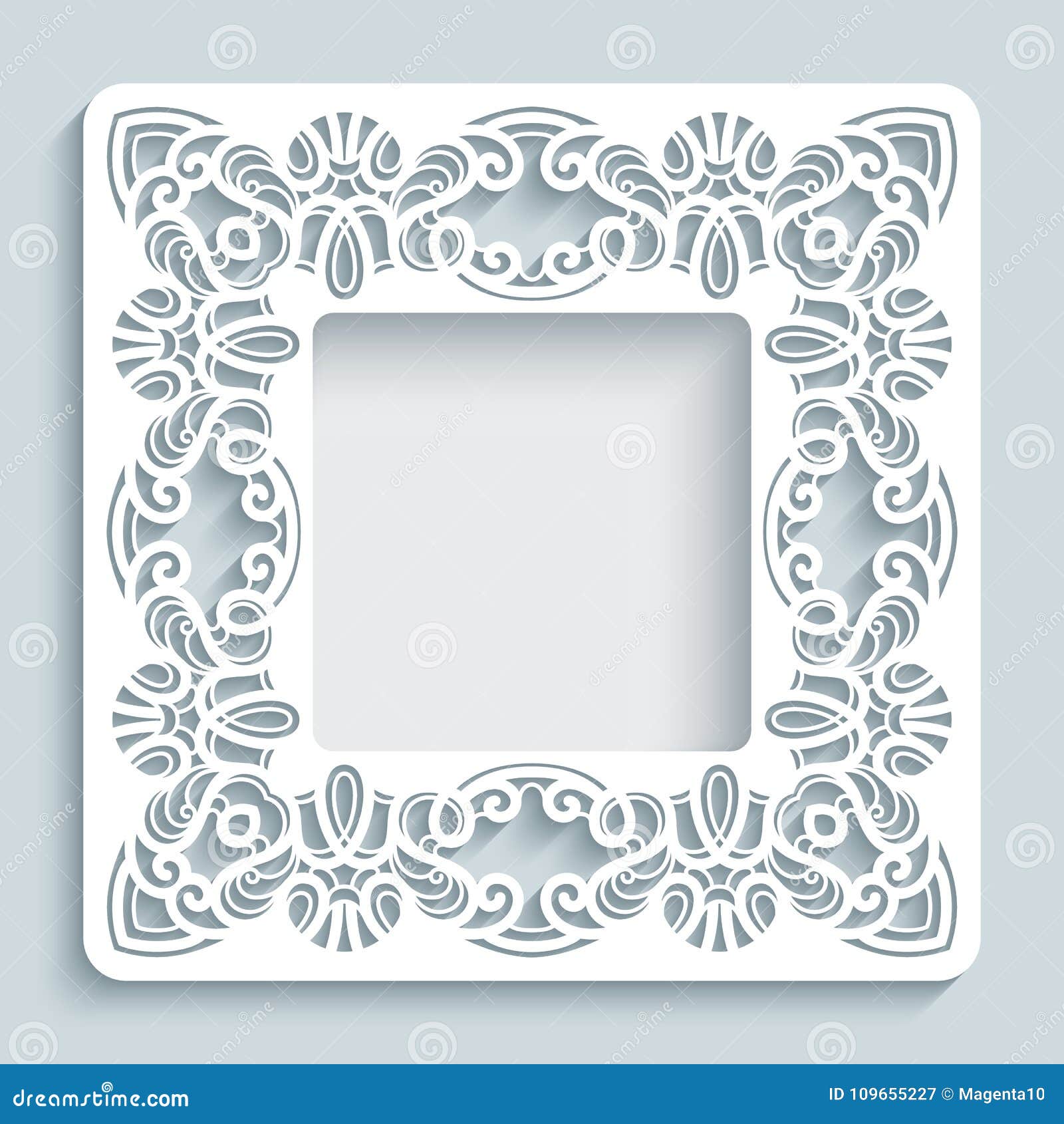 Square Frame with Cutout Lace Border Pattern Stock Vector ...