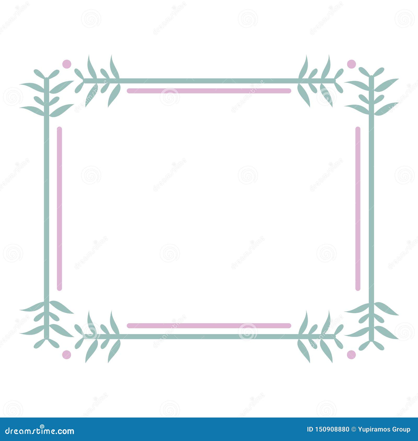 Square Frame Decorative Boho Style Stock Vector - Illustration of ...