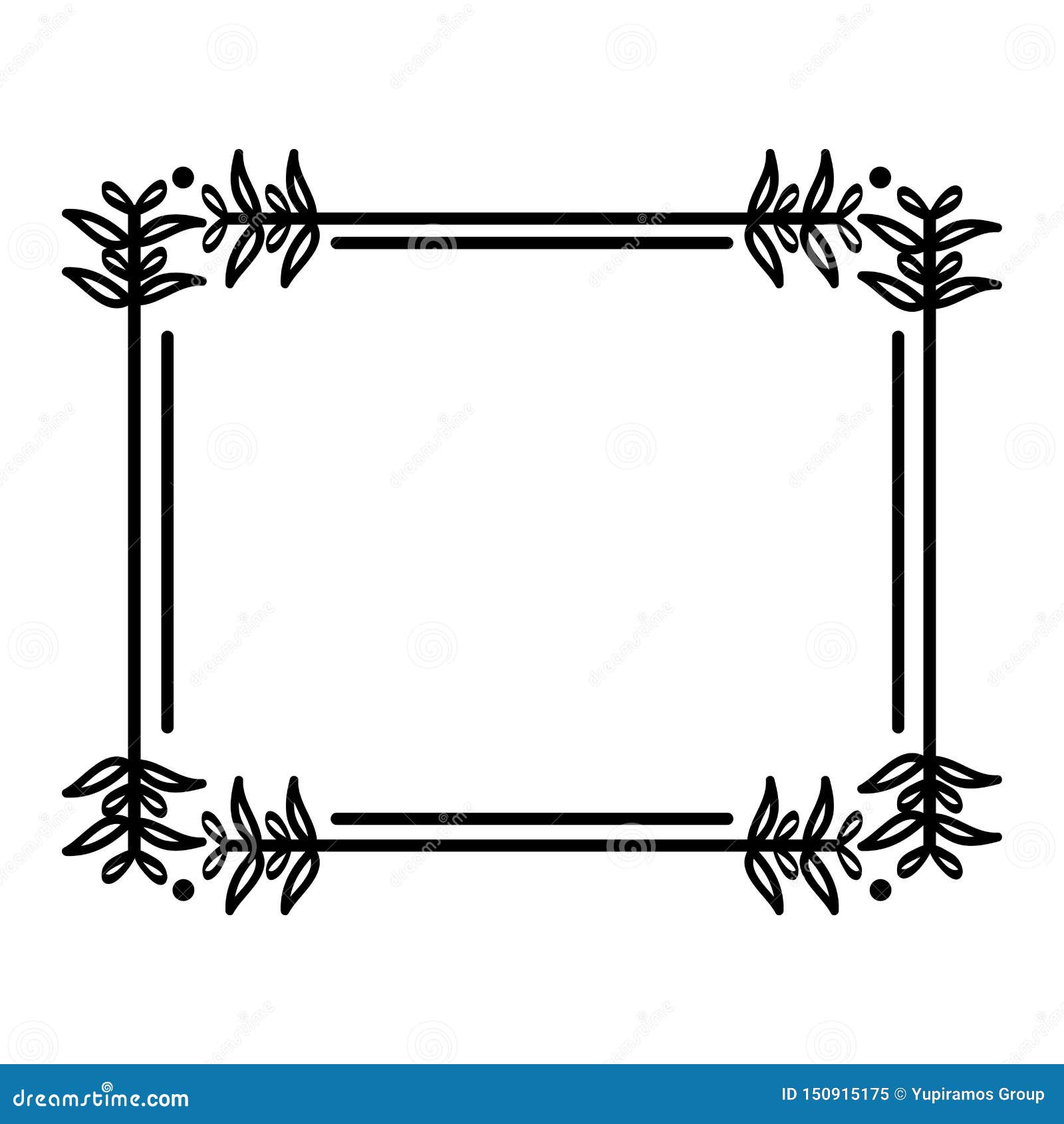 Square Frame Decorative Boho Style Stock Vector - Illustration of drawn ...