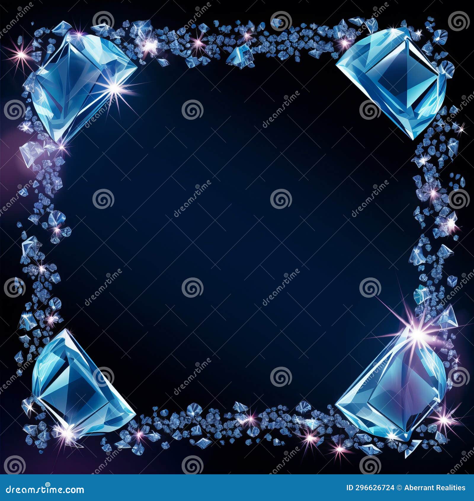A Square Frame with Diamonds on a Black Background Stock Illustration ...