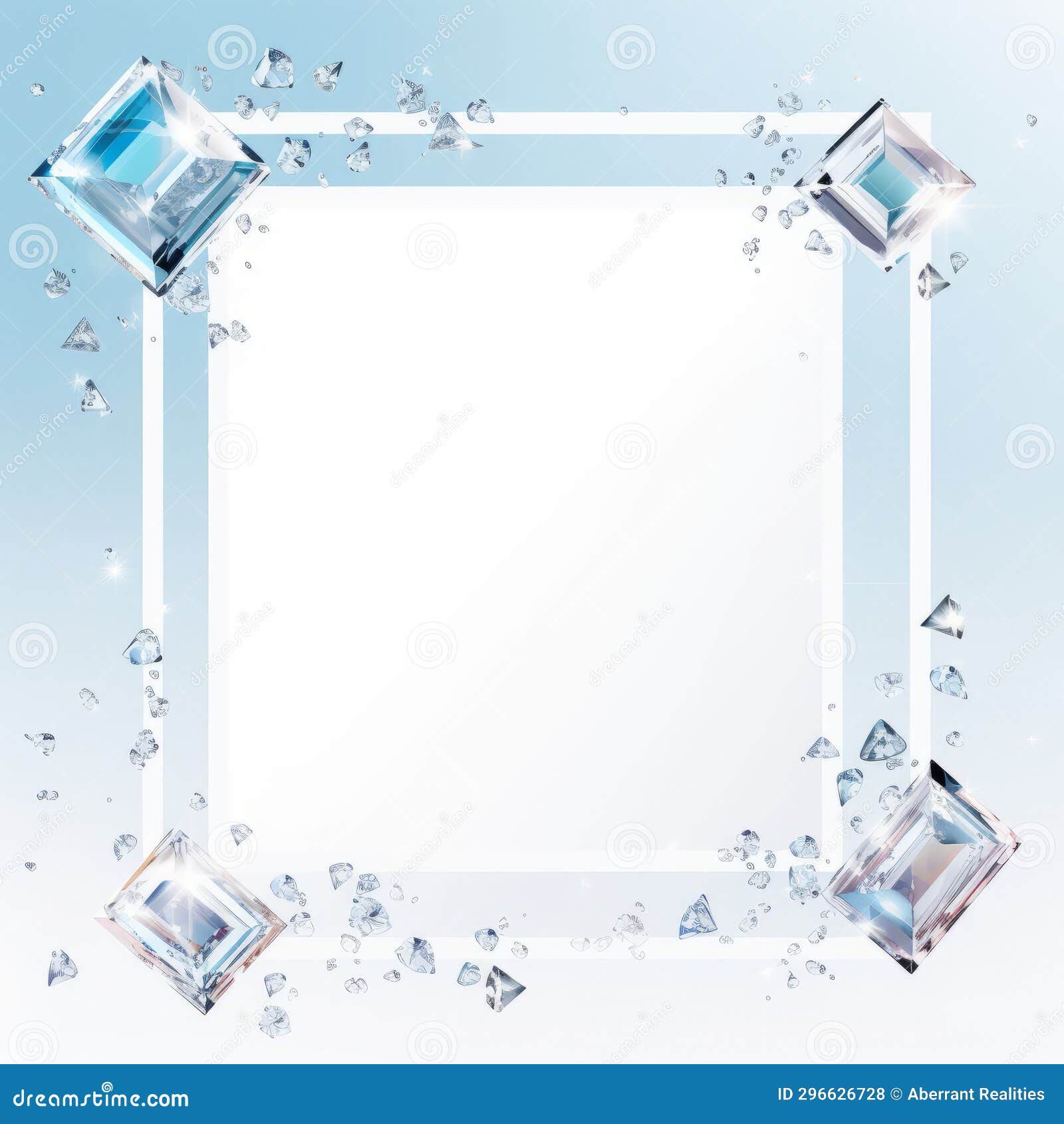 A Square Frame with Diamonds on a Blue Background Stock Illustration ...