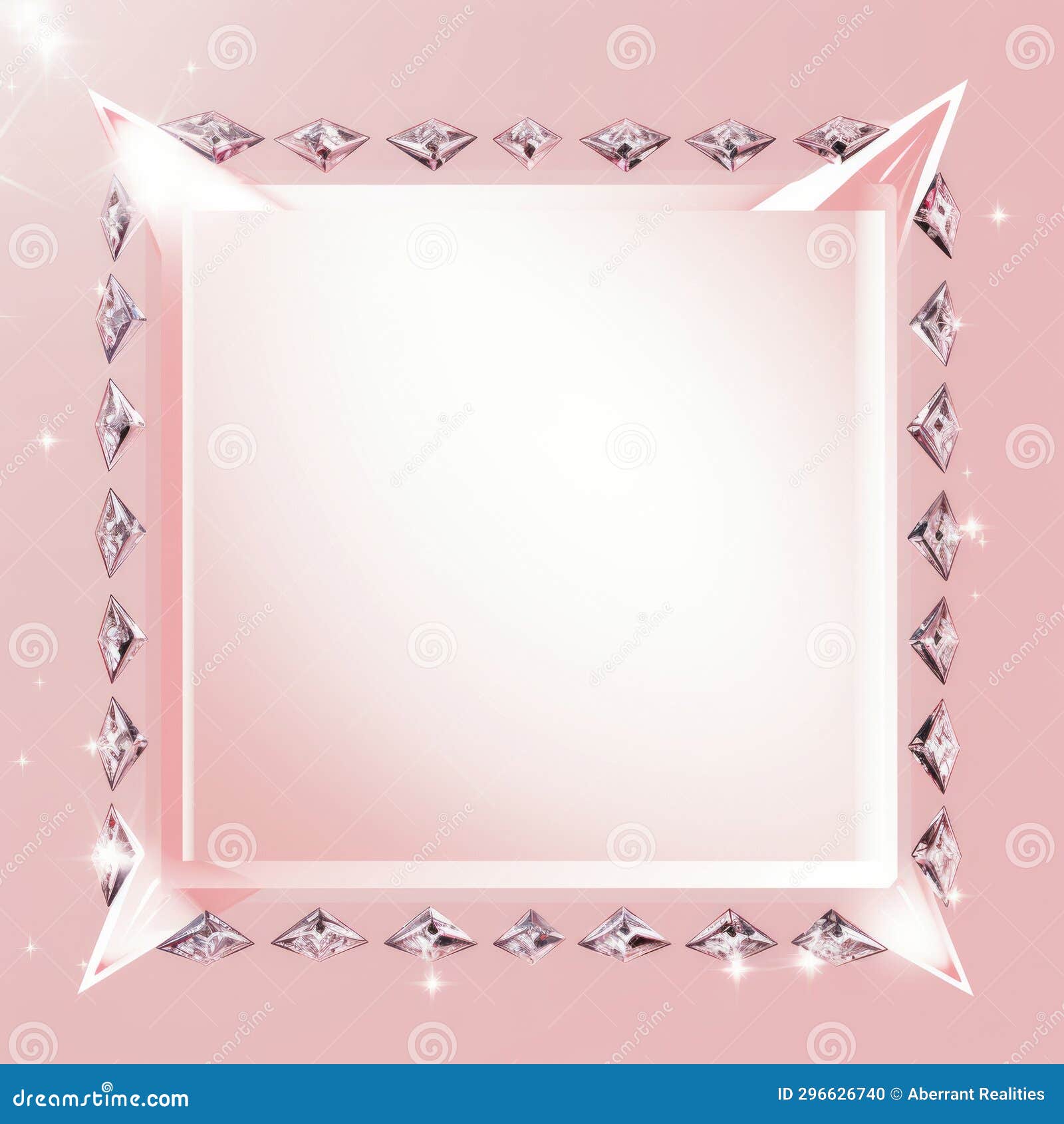 A Square Frame with Diamonds on a Pink Background Stock Illustration ...