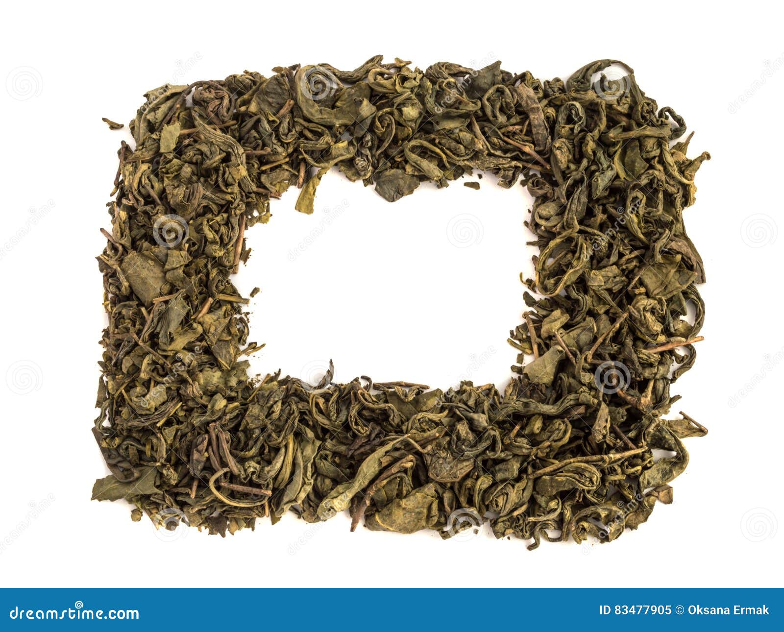 Square Frame of Dry Green Tea Stock Image - Image of east, white: 83477905