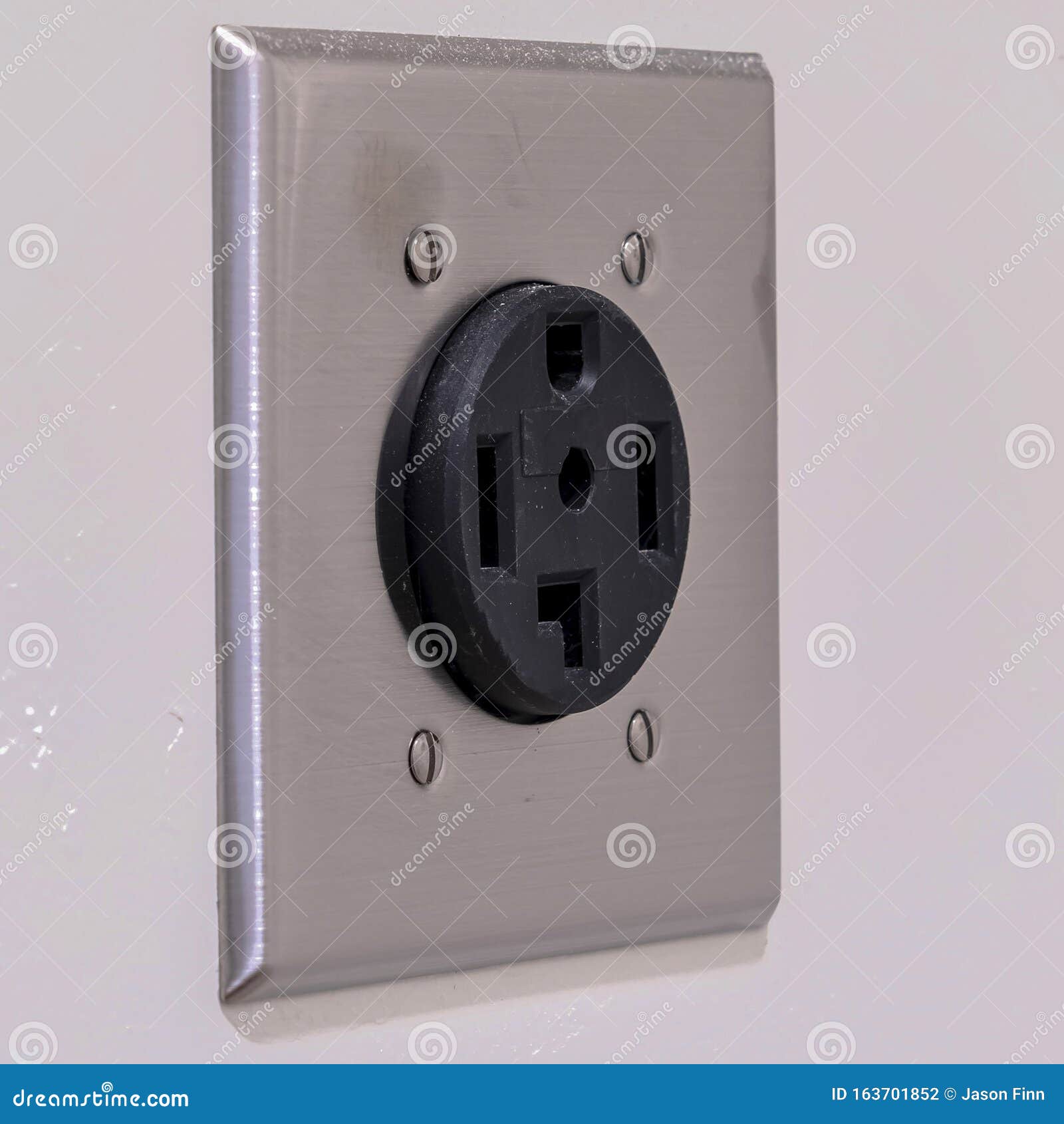 Square Frame Electrical Connection for a Washing Machine on White Wall ...