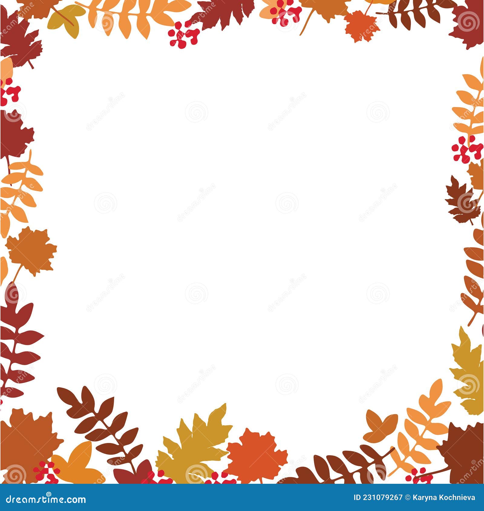Square leaf frame stock vector. Illustration of maple - 231079267