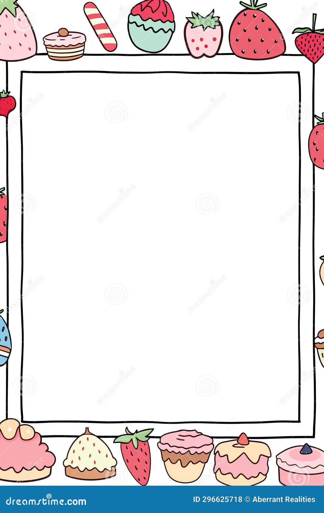 A Square Frame Filled with Cupcakes and Other Sweets Stock Illustration ...