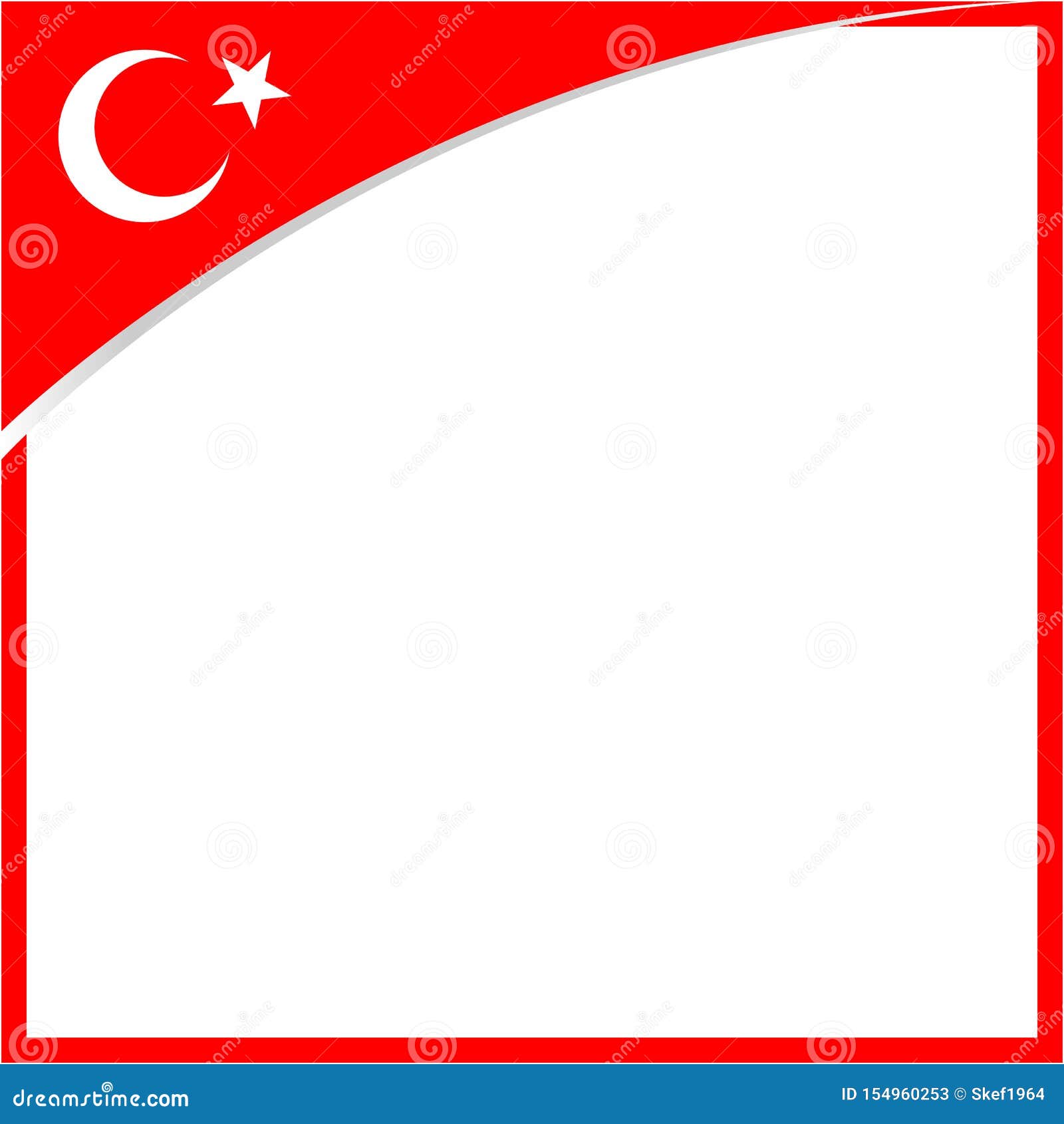 Turkish Flag Corner Symbol Border Frame. Stock Vector - Illustration of ...