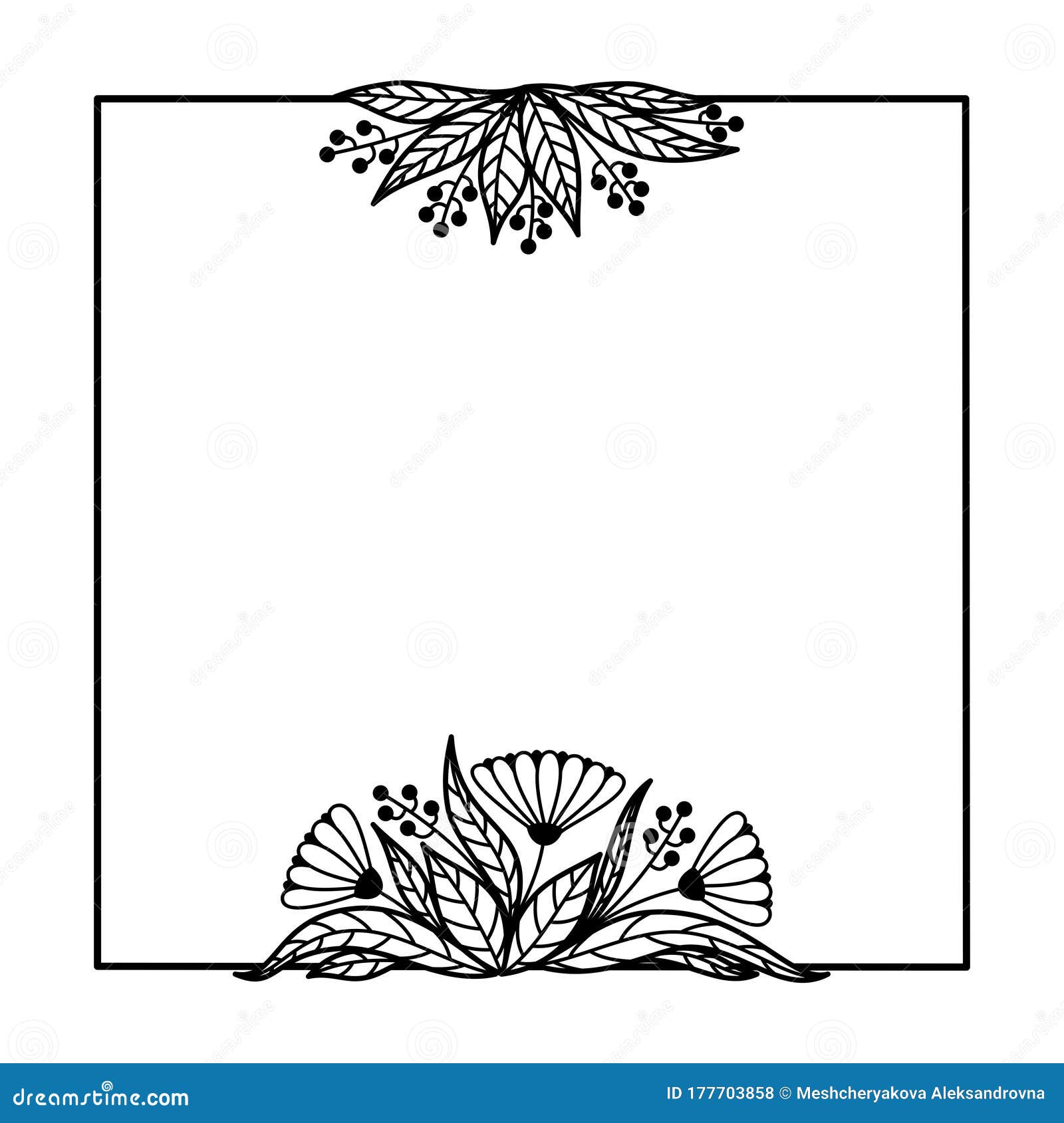 SQUARE FRAME with FLOWER ELEMENTS in VECTOR Stock Vector - Illustration ...