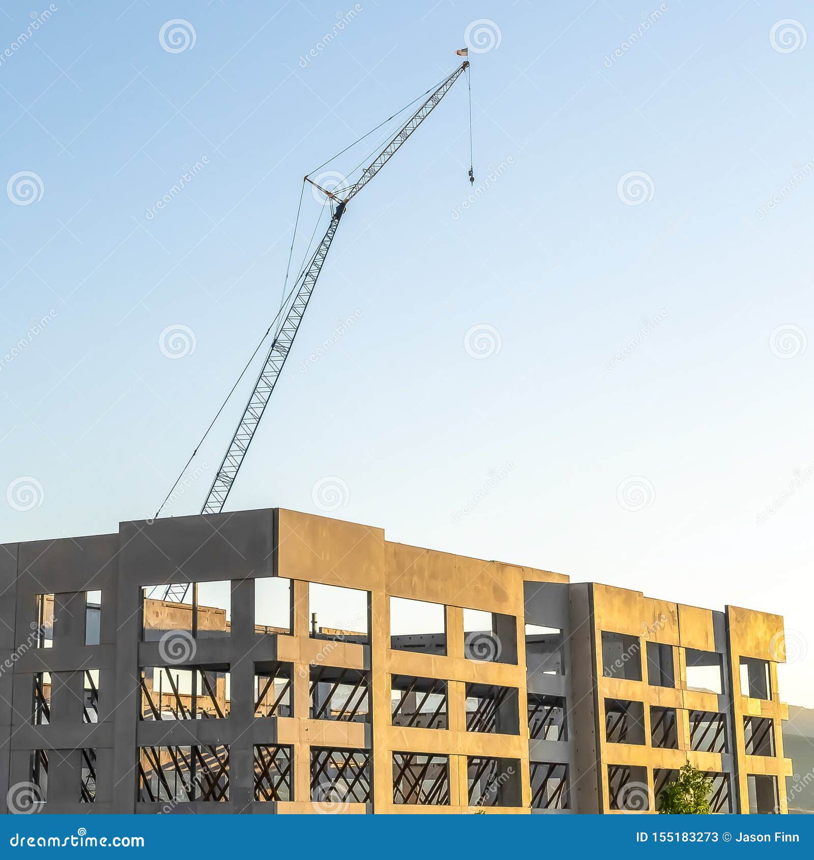 Square Frame Framework of an Unfinished Building Supported by Metal ...