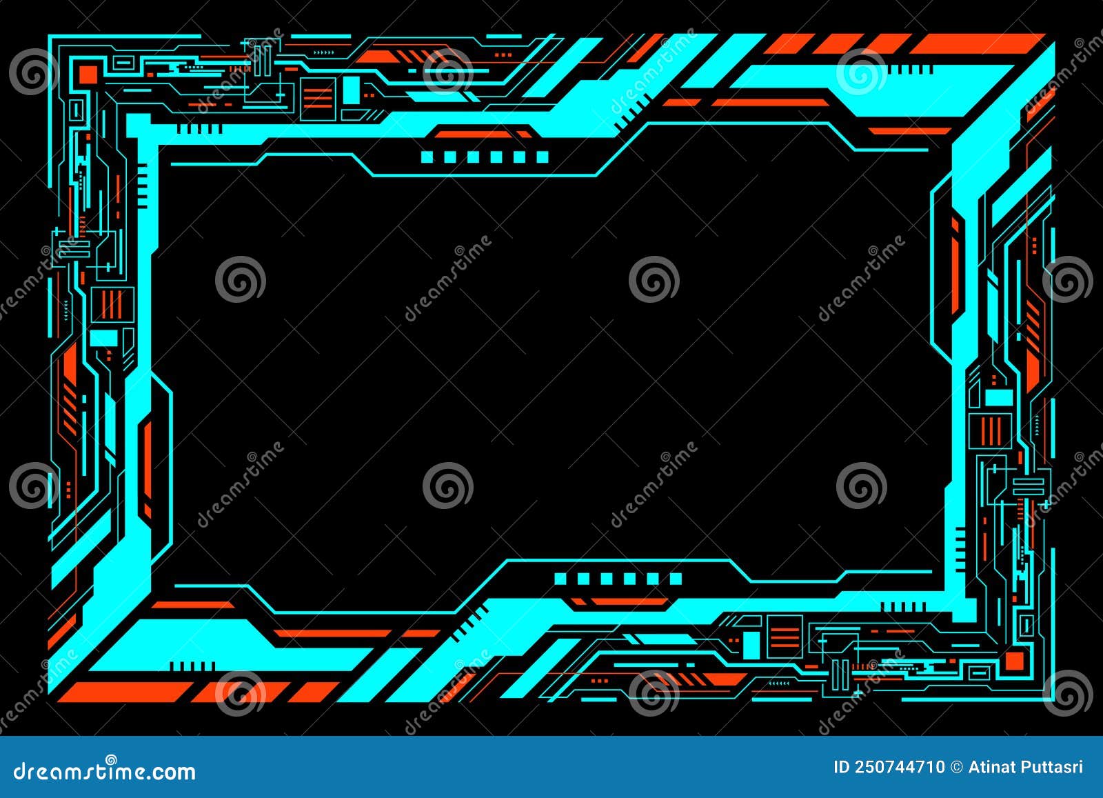 Square Frame Futuristic Hud Technology Modern Abstract Geometric Shape ...