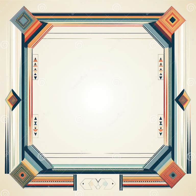 A Square Frame with a Geometric Design Stock Illustration ...