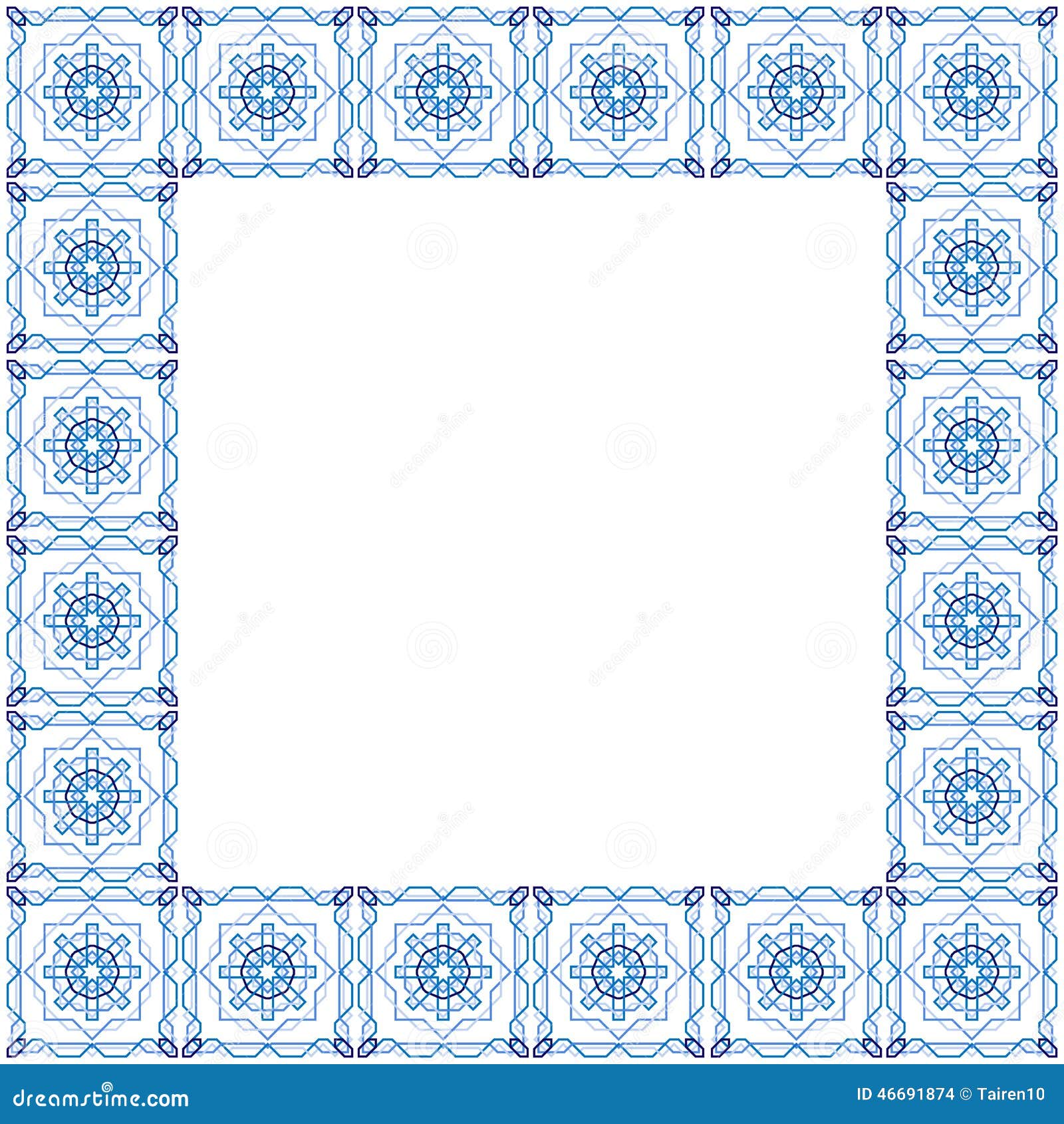 Square Frame with Geometric Pattern Stock Vector - Illustration of ...