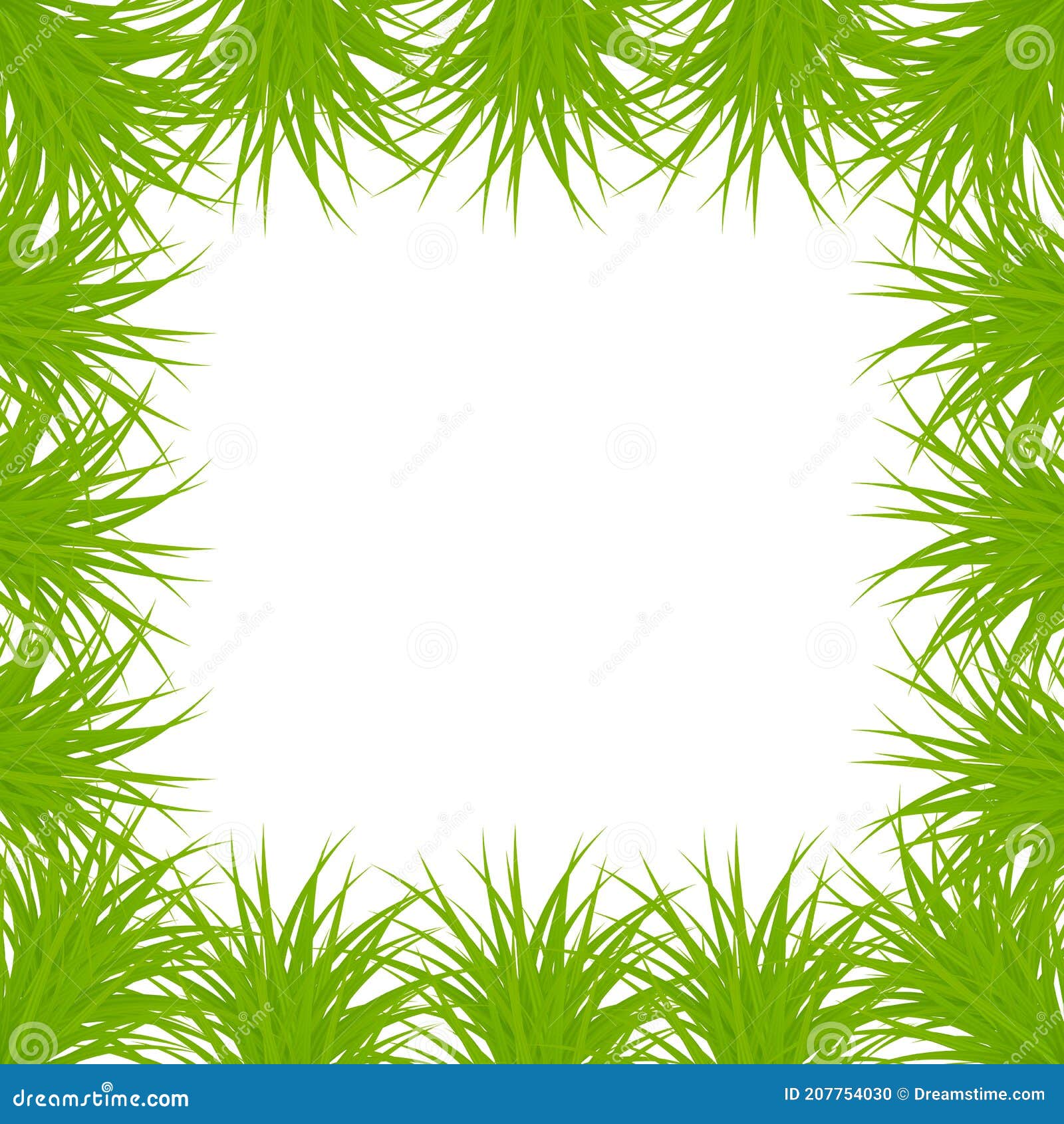 A Square Frame of Grass Around a White Empty Square. Vector ...