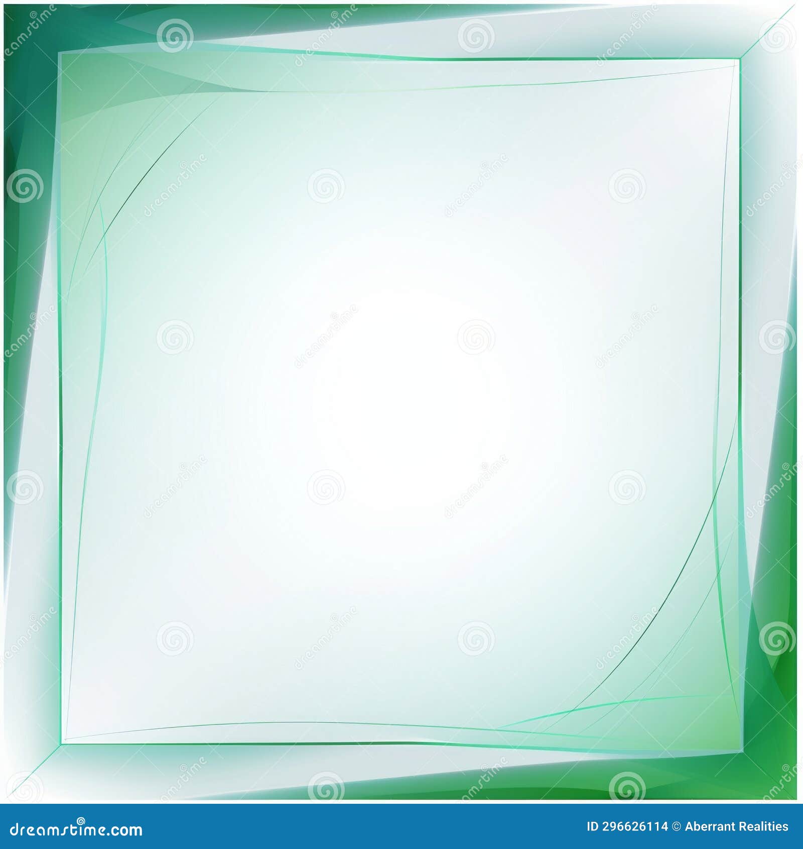 A Square Frame with a Green Border on a White Background Stock ...