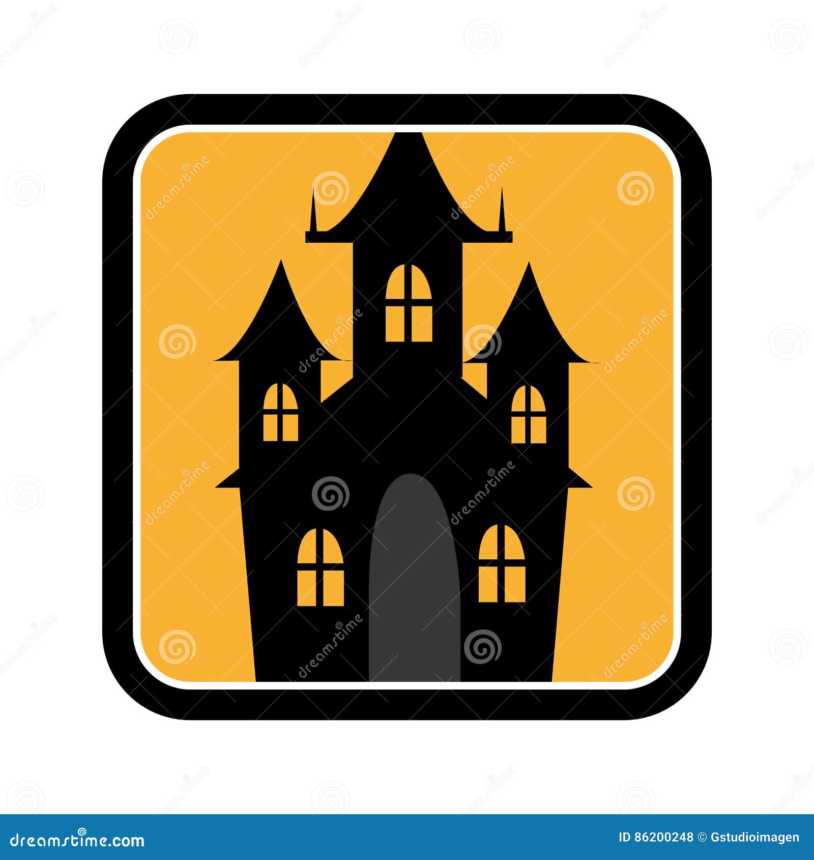 Square Frame of Halloween with Scary Casttle Stock Vector ...