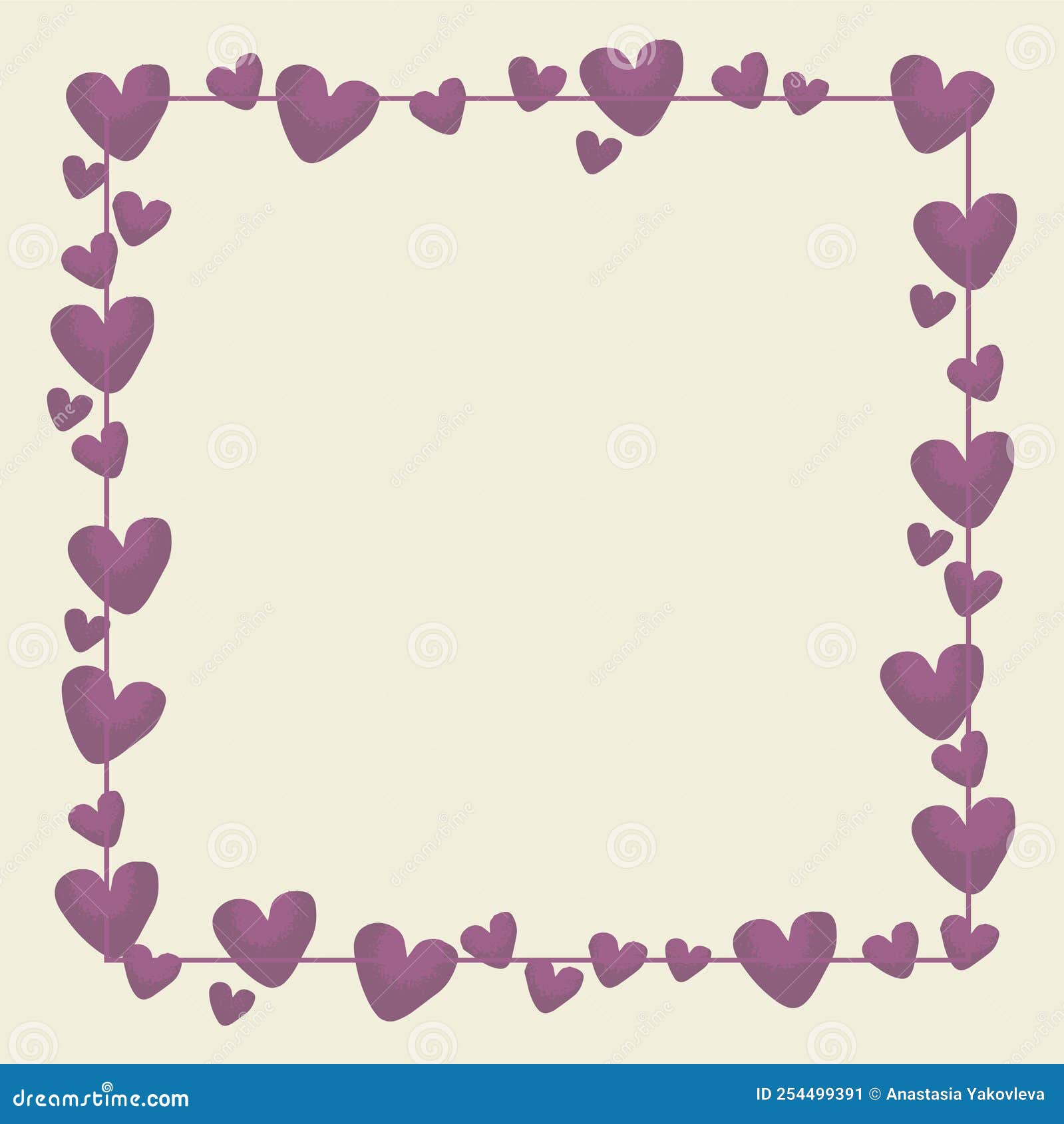 Square Frame of Hearts with Noises Stock Vector - Illustration of ...