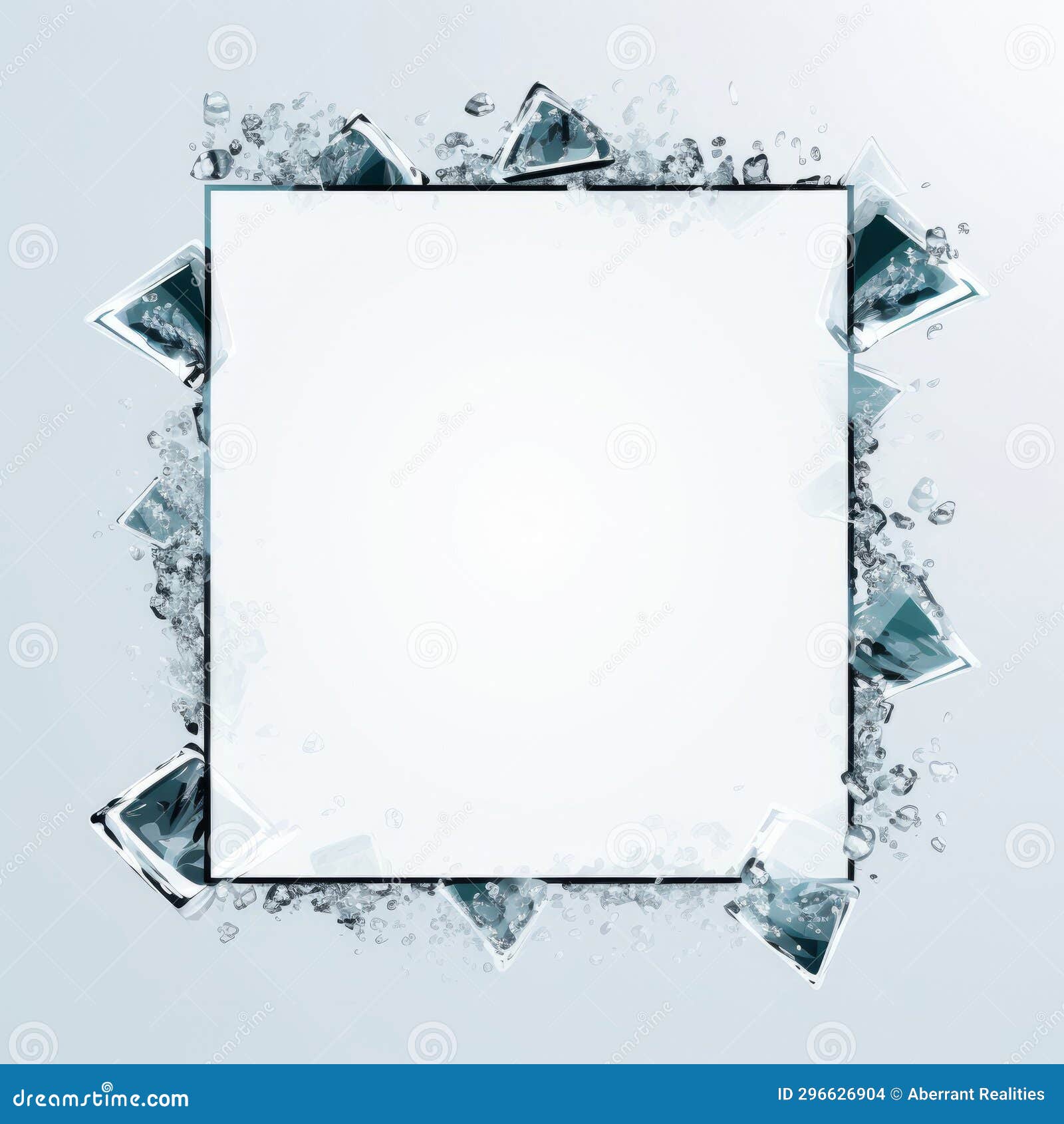 A Square Frame with Ice on it and a Space for Text Stock Illustration ...