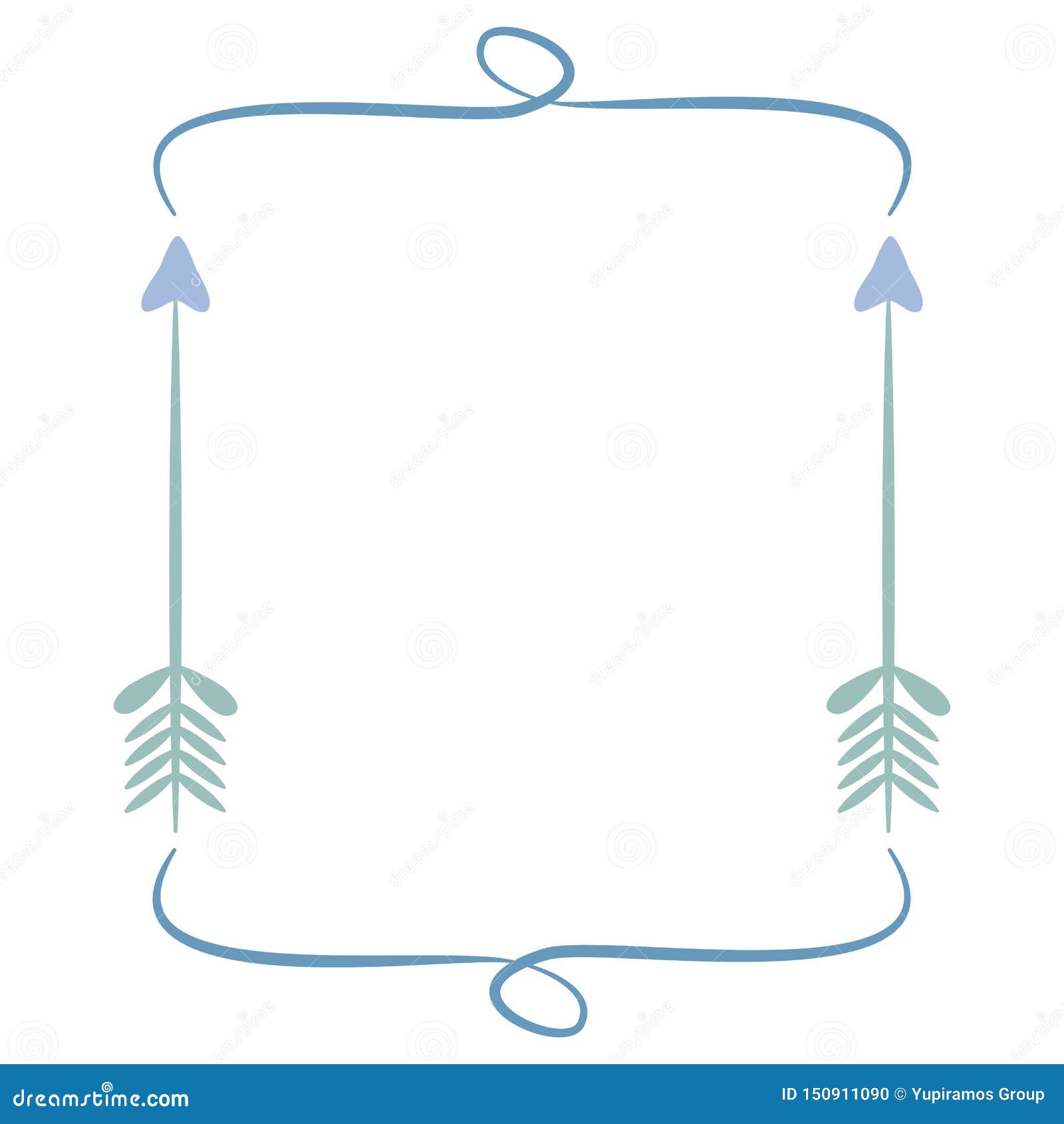 Square Frame with Indian Arrows Boho Style Stock Vector - Illustration ...