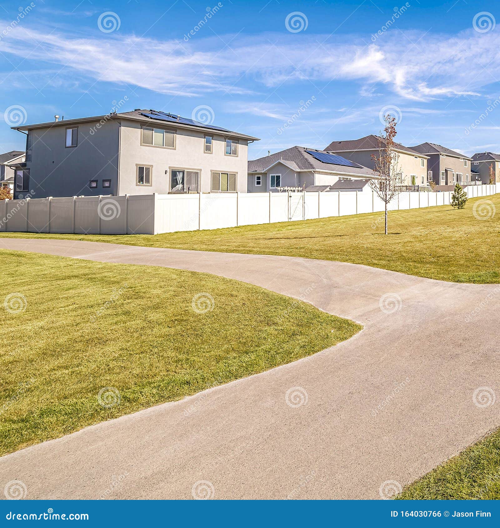 Intersection Of Two Paved Walkways On An Estate Stock Photo ...