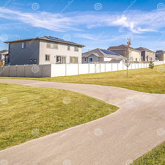 Square Frame Intersection of Two Paved Walkways on an Estate Stock ...