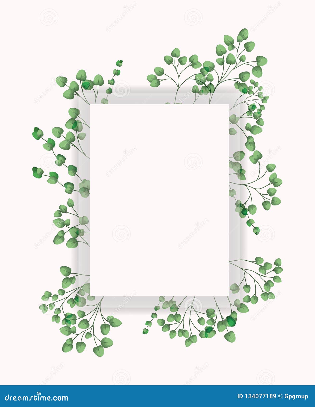 Square Frame with Laurel Leafs Stock Vector - Illustration of isolated ...